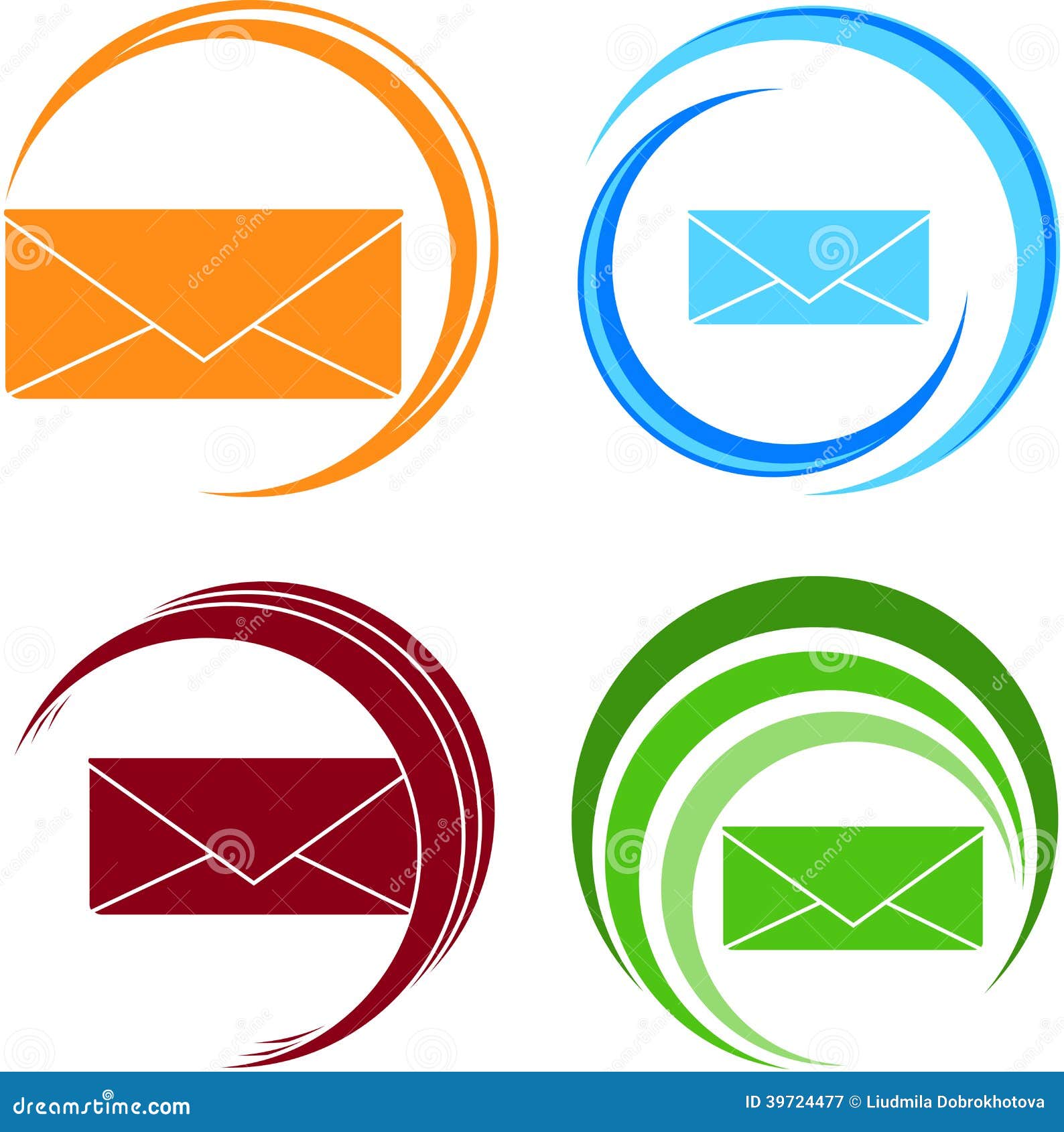 Set of Vector Icons of Letter Stock Vector - Illustration of envelope ...