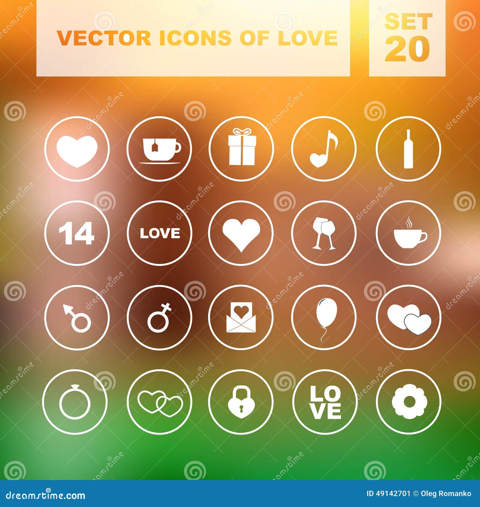 Set of Vector Icons for Love Stock Vector - Illustration of envelope ...