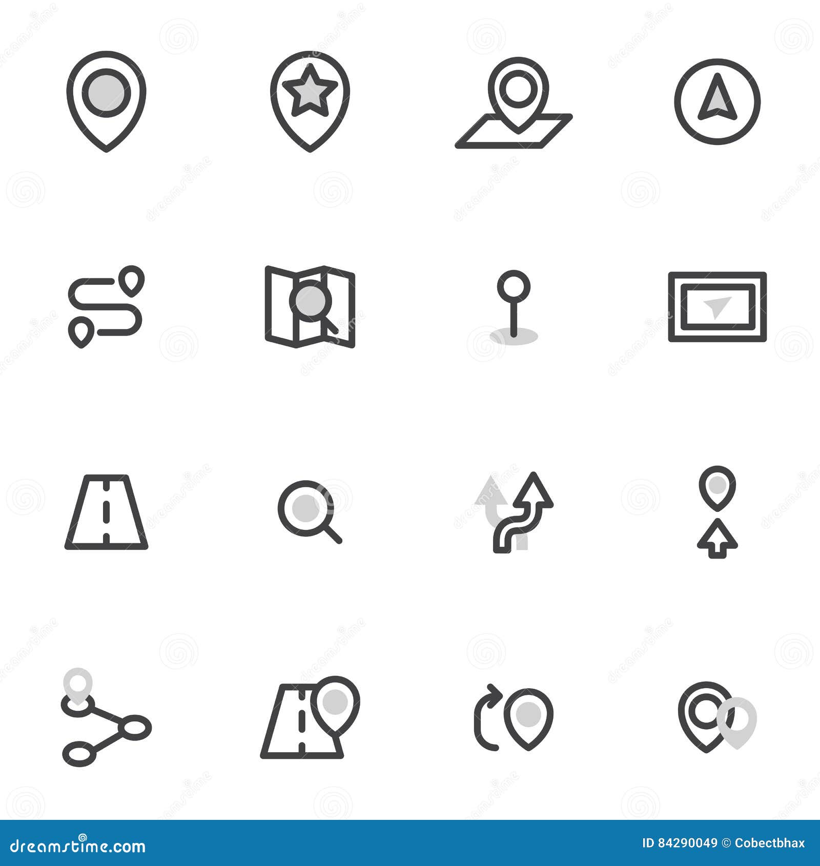 Set of Vector Icons Navigation, Location. Navigator Icon Stock Vector ...