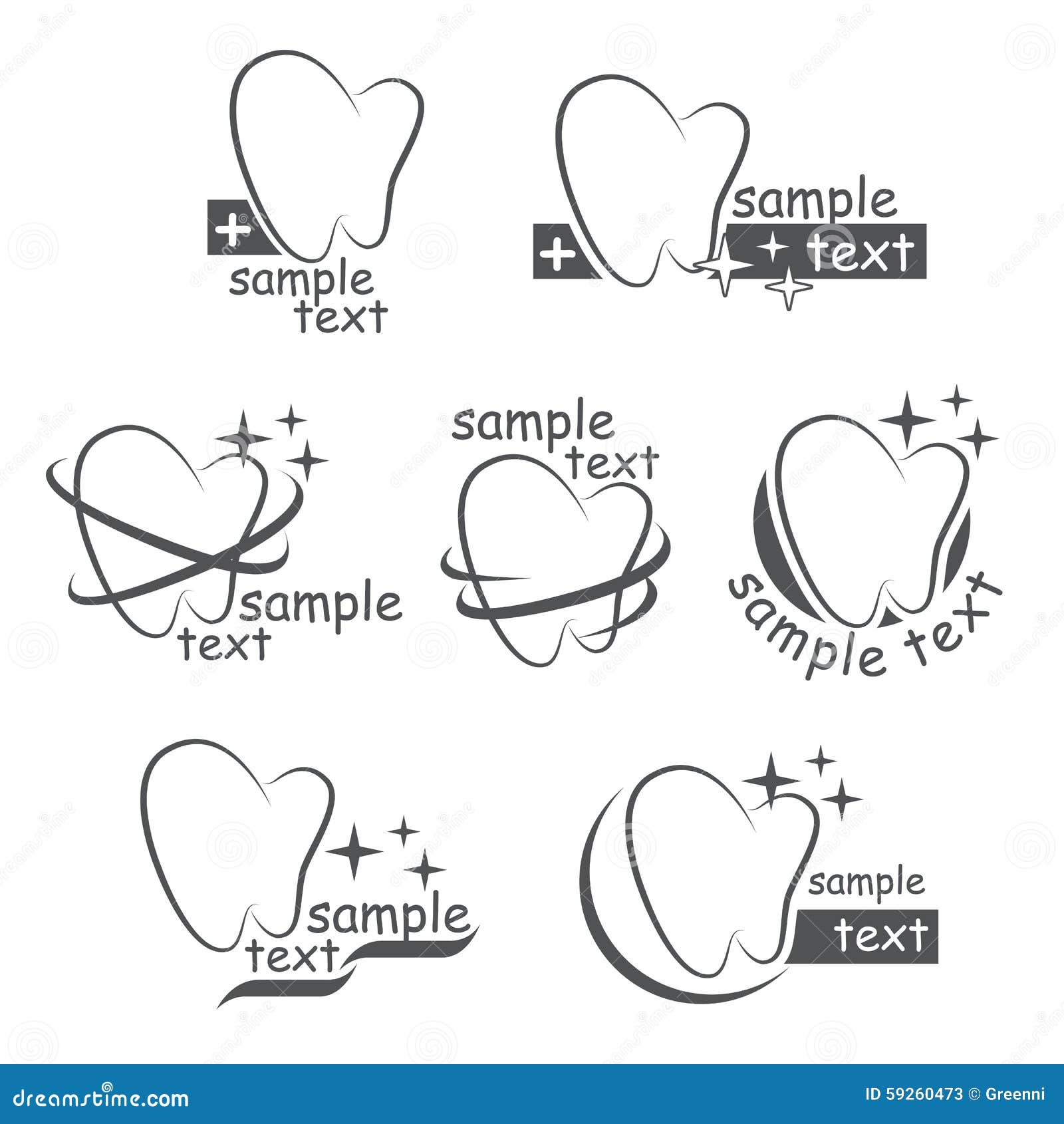 Set of Vector Icons of a Teeth Stock Vector - Illustration of icon ...