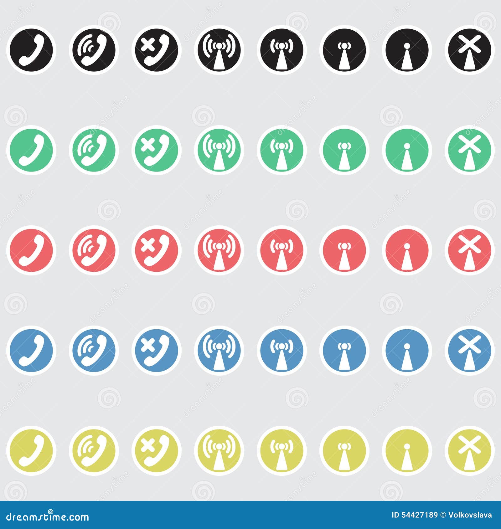Set of Vector Icons Telephony Stock Vector - Illustration of phone ...