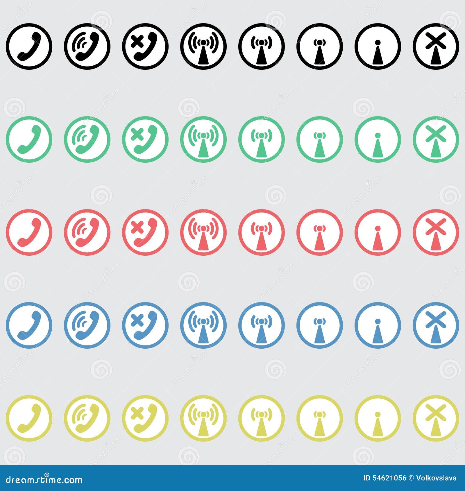 Set of Vector Icons Telephony Stock Vector - Illustration of element ...