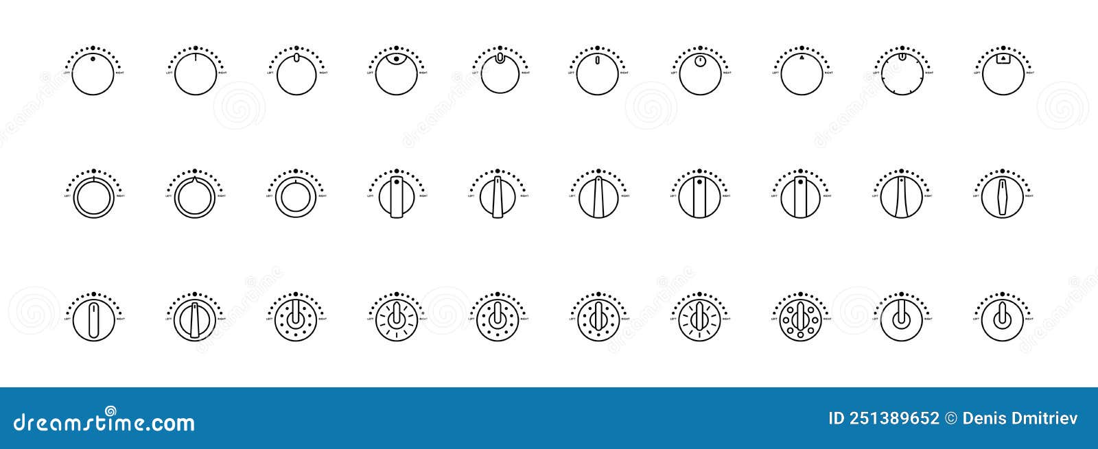 Set of Vector Icons on Theme Adjustment, Mode Selection, Control ...