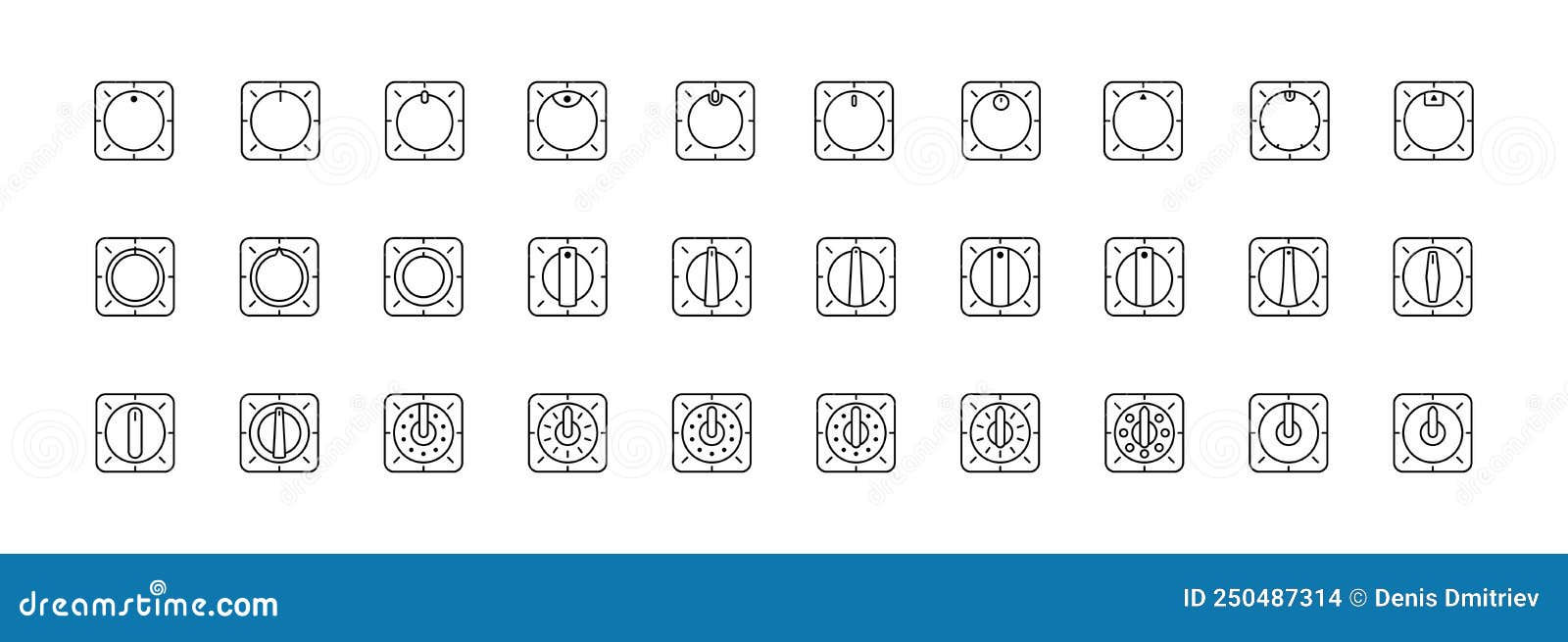 Set of Vector Icons on Theme Adjustment, Mode Selection, Control ...