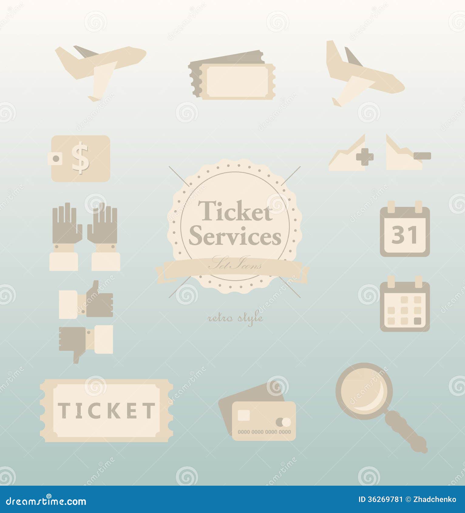Set Vector Icons for Ticket Services. Stock Vector - Illustration of ...