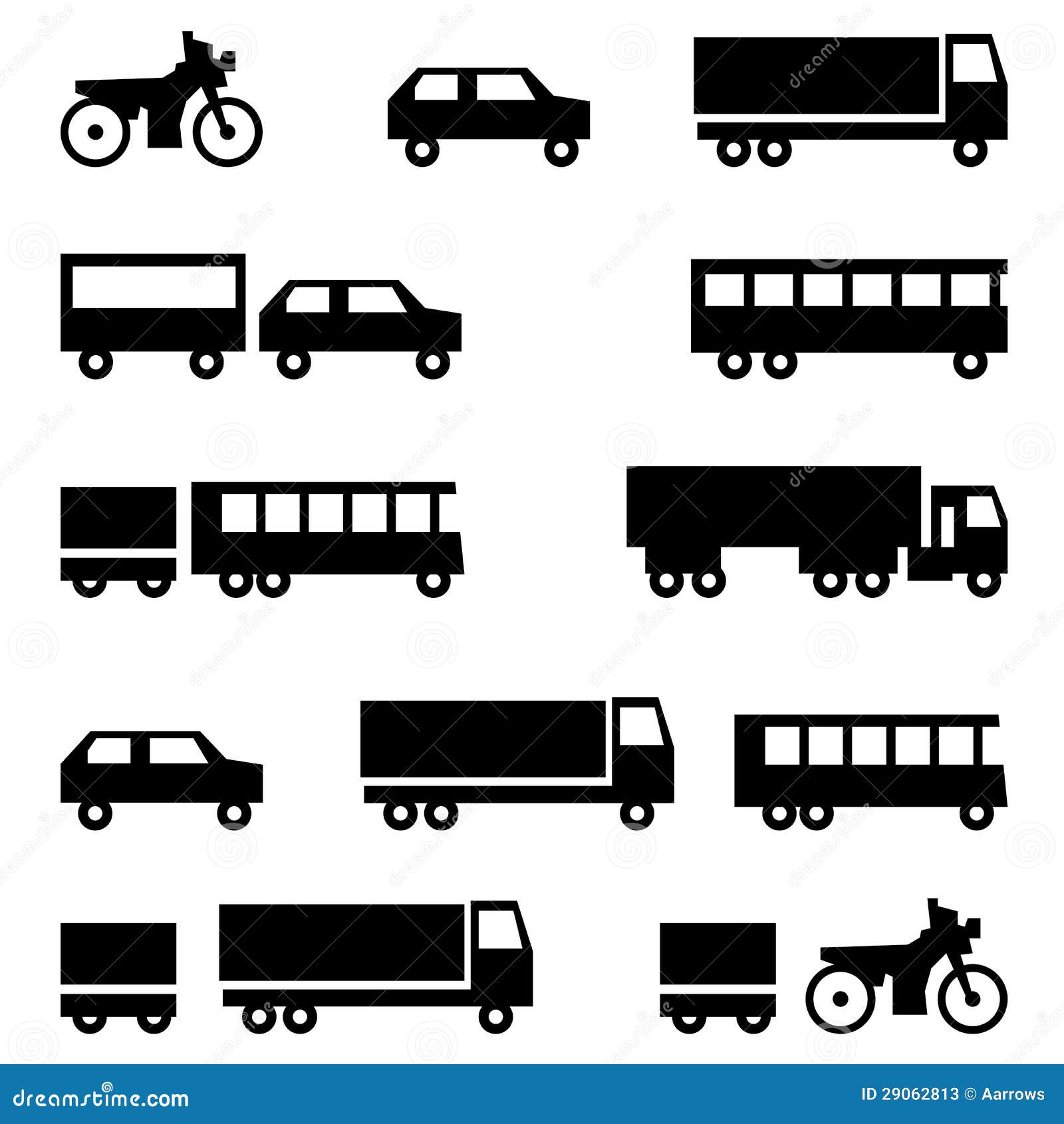 Set of Vector Icons - Transportation Symbols Stock Vector ...