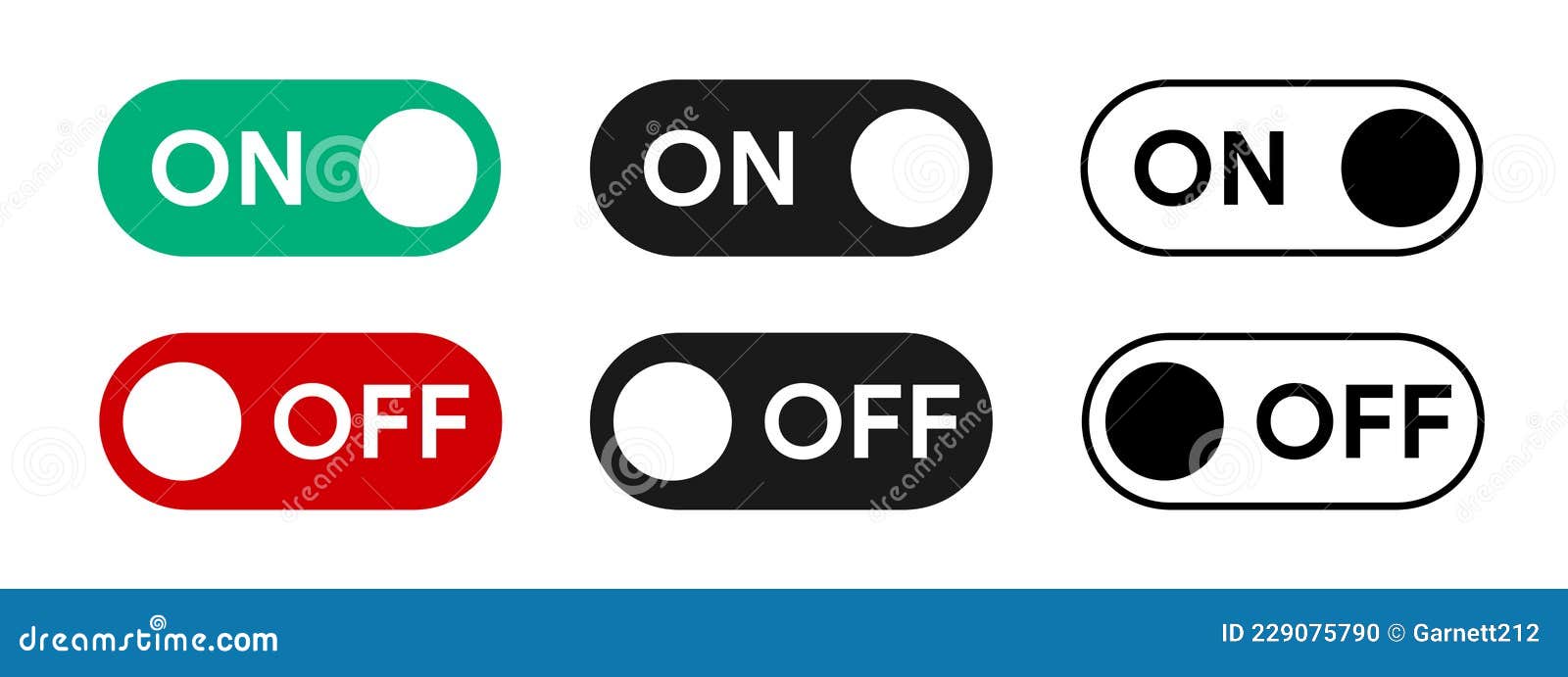 A Set of Vector Icons for Turning on and Off. Toggle Switch Icon. the ...