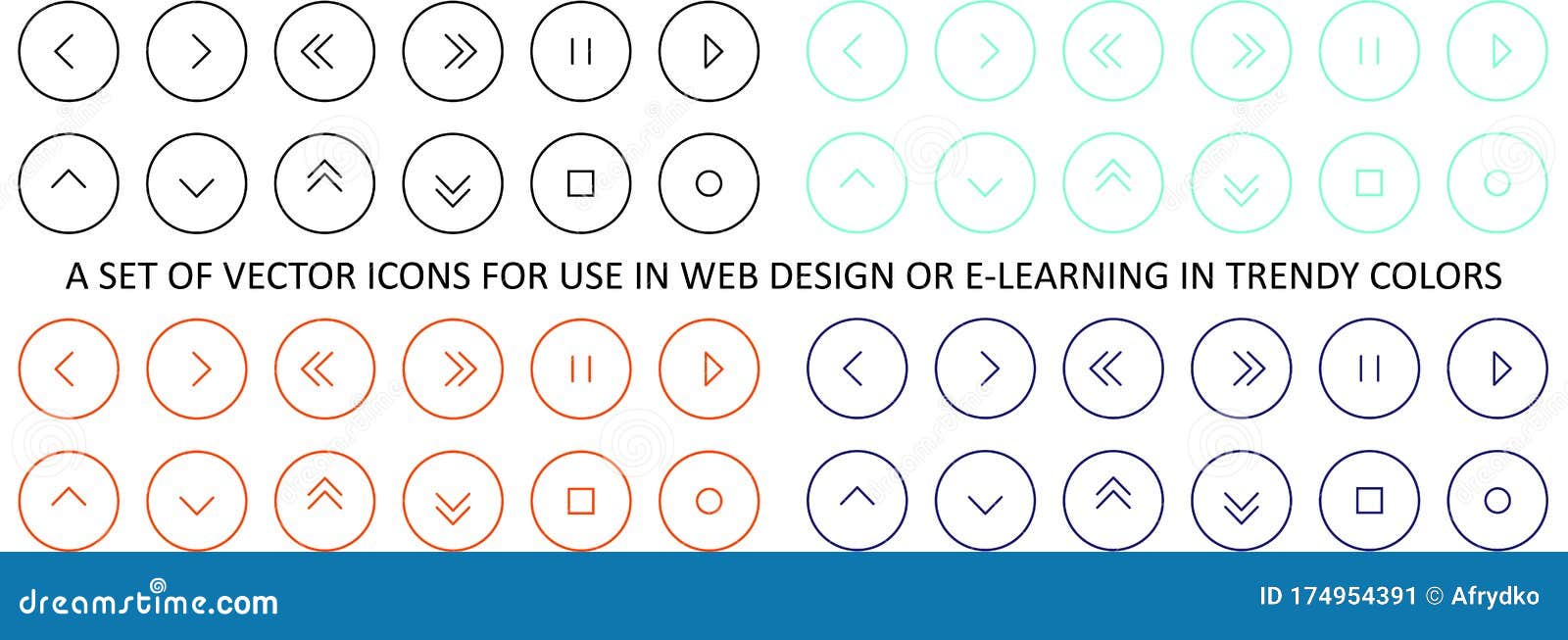 A Set of Vector Icons for Use in Web Design or E-learning in Four ...