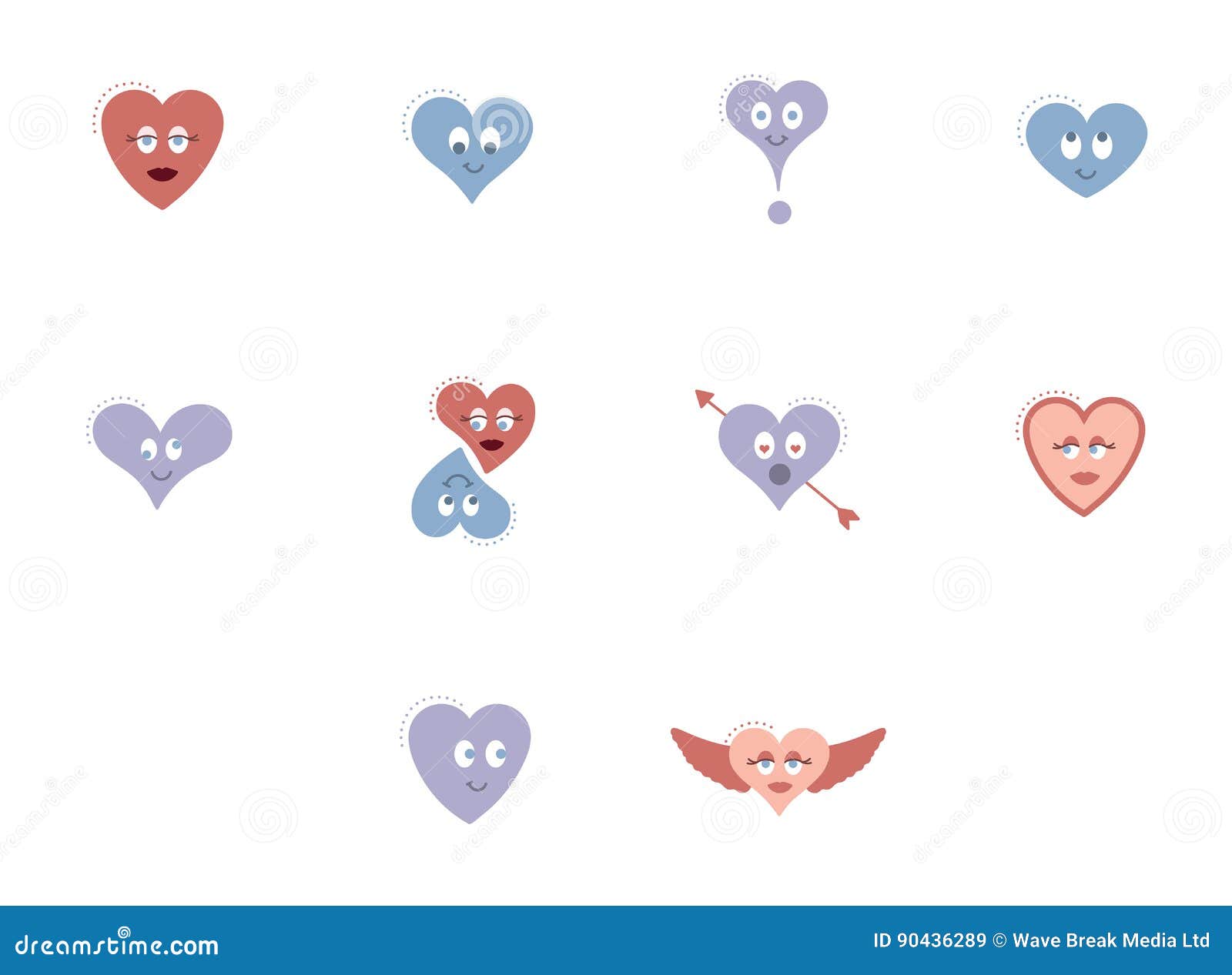 Set of Vector Icons with Various Heart Shape Stock Vector ...