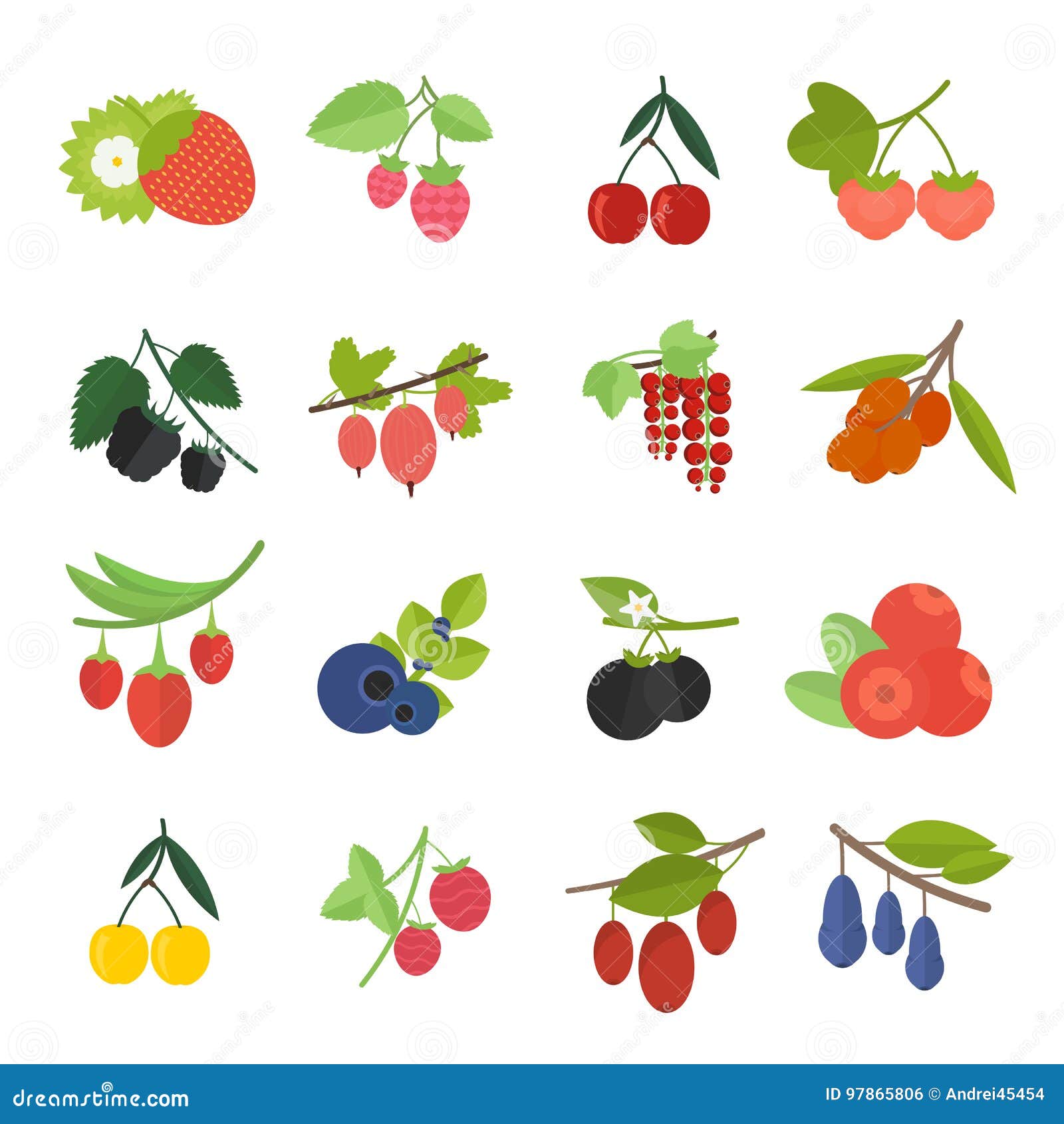 Set Vector Illustration of Berries Stock Illustration - Illustration of ...