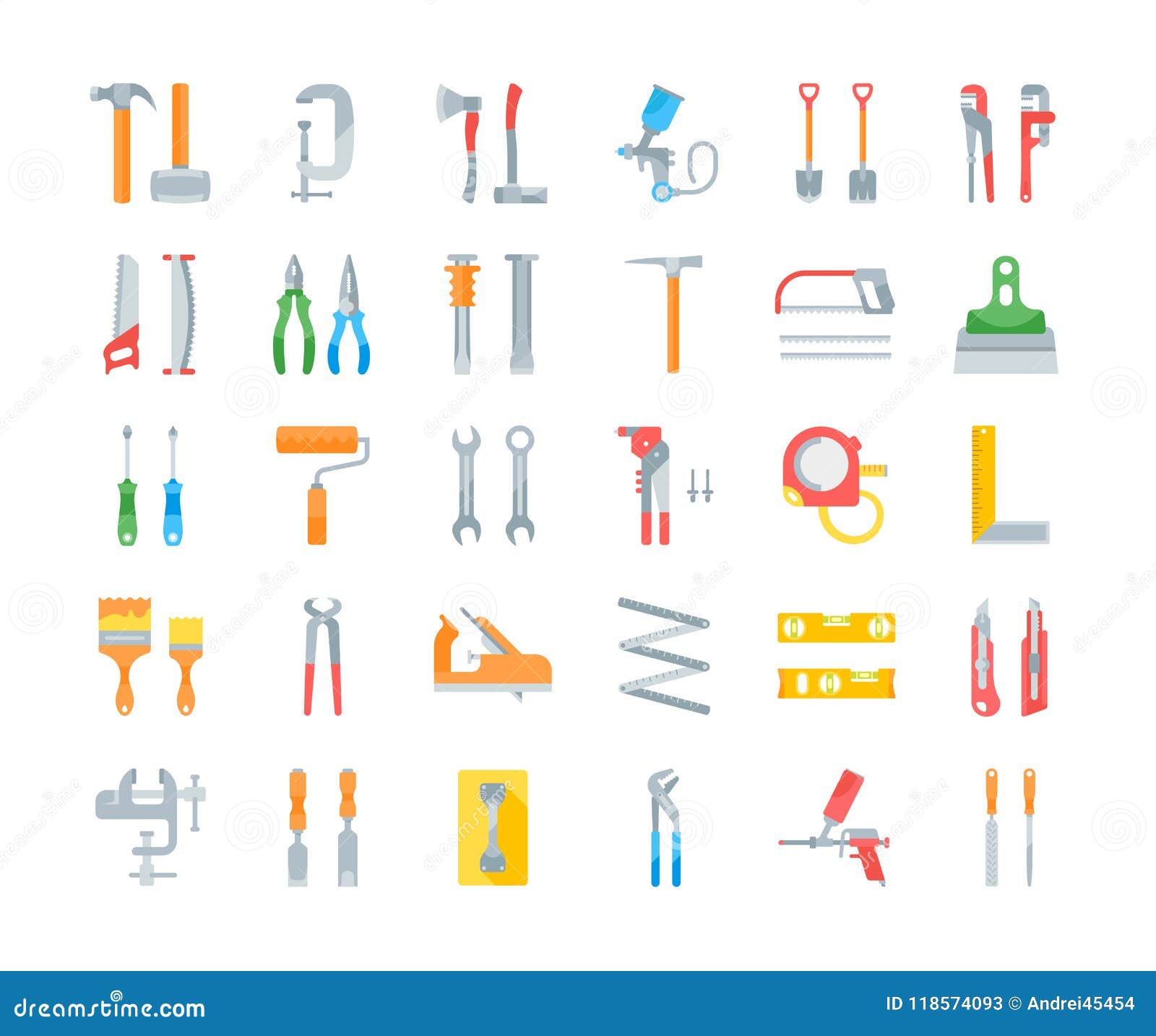 Set Vector Illustration of Building Tools. Stock Illustration ...