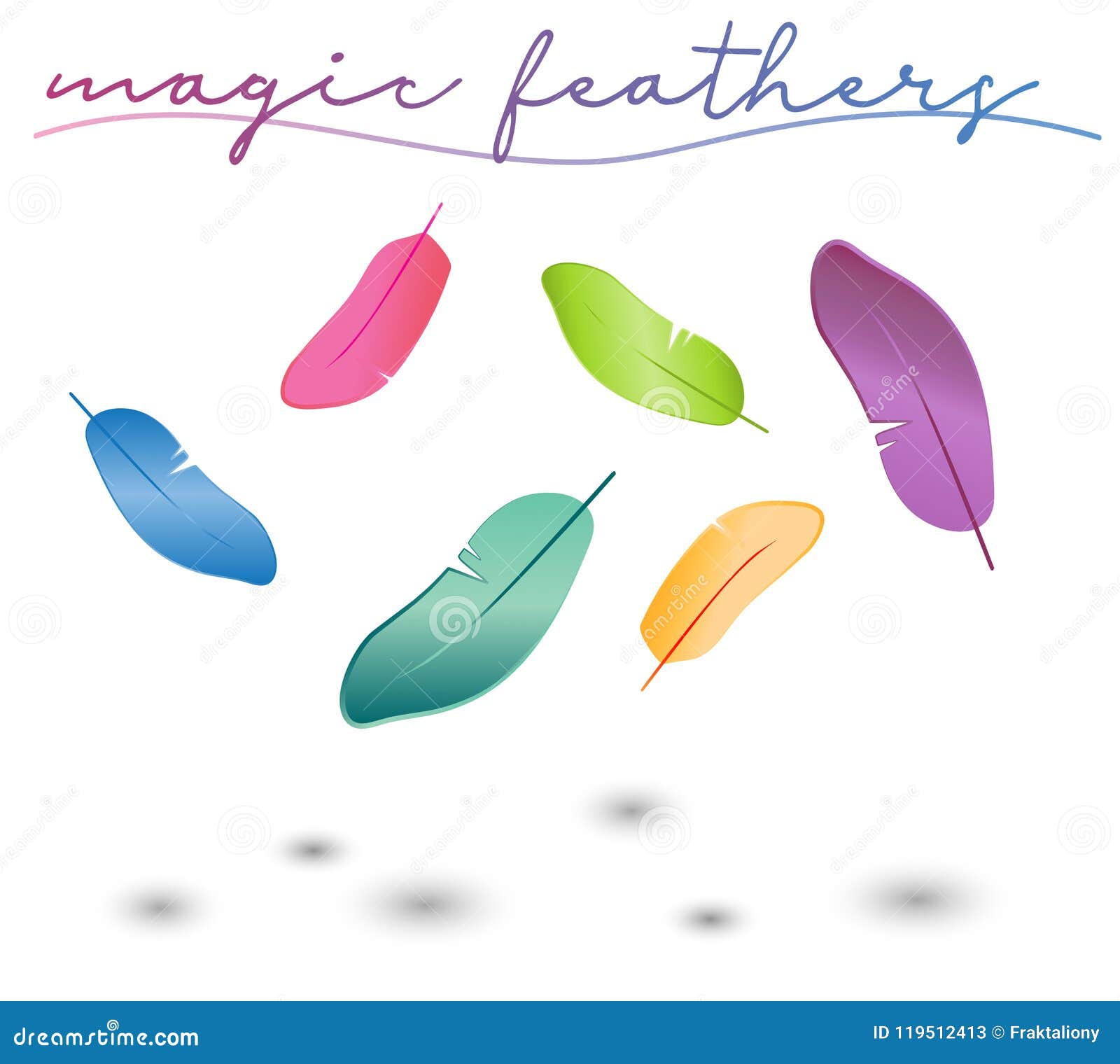 Set of Vector Illustration - Feathers Stock Vector - Illustration of ...