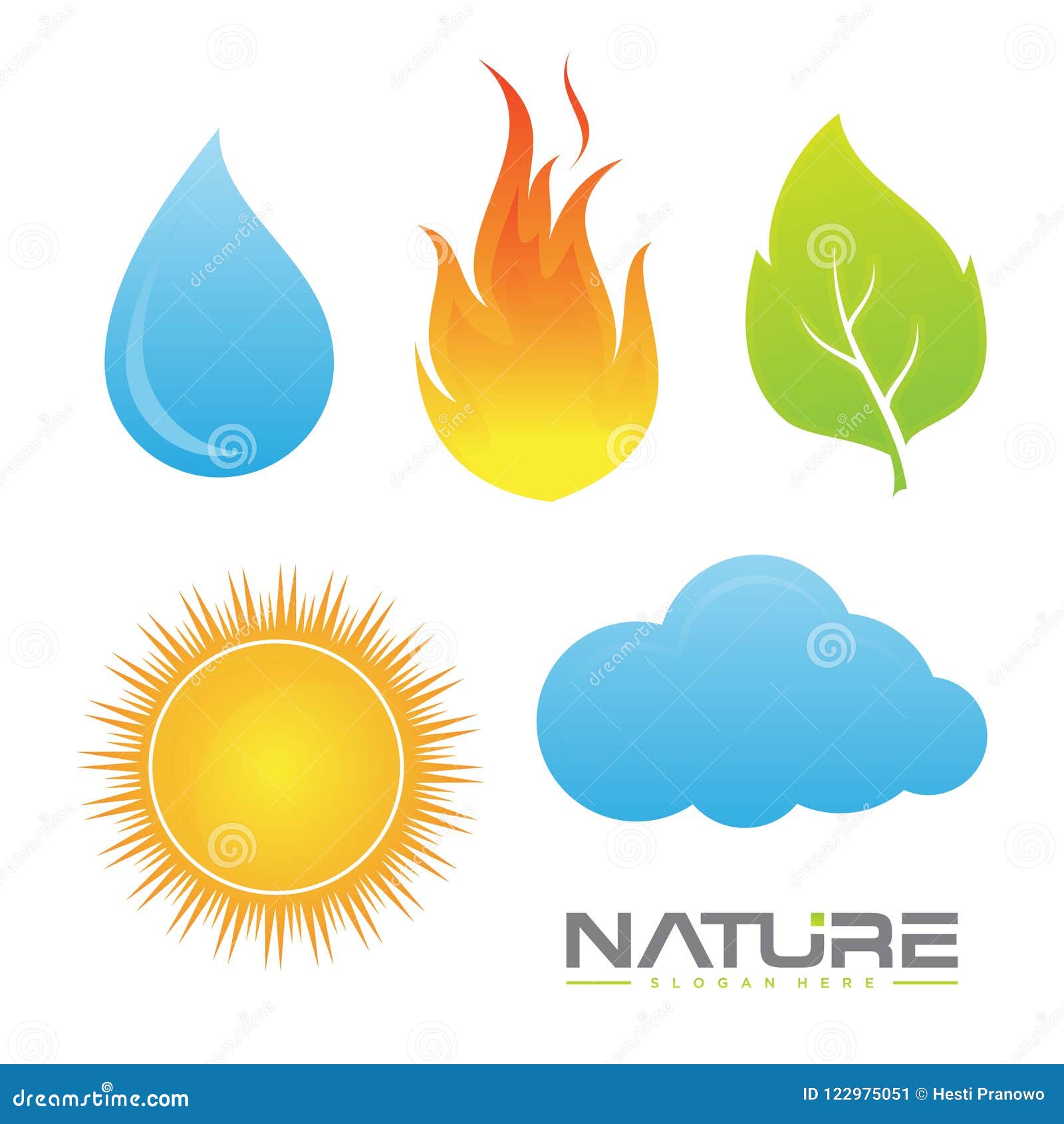 Set Vector Illustration of Nature Symbol Design Elements Stock Vector ...