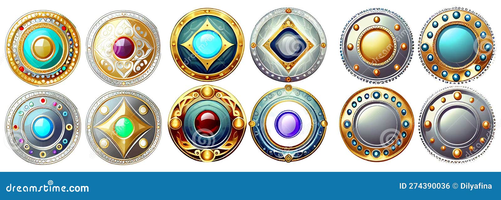 Set Vector Illustration of Ui Gem Stones Isolated on White Background ...