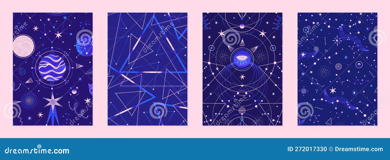 Set of Vector Illustrations of Abstract Celestial Bodies ...