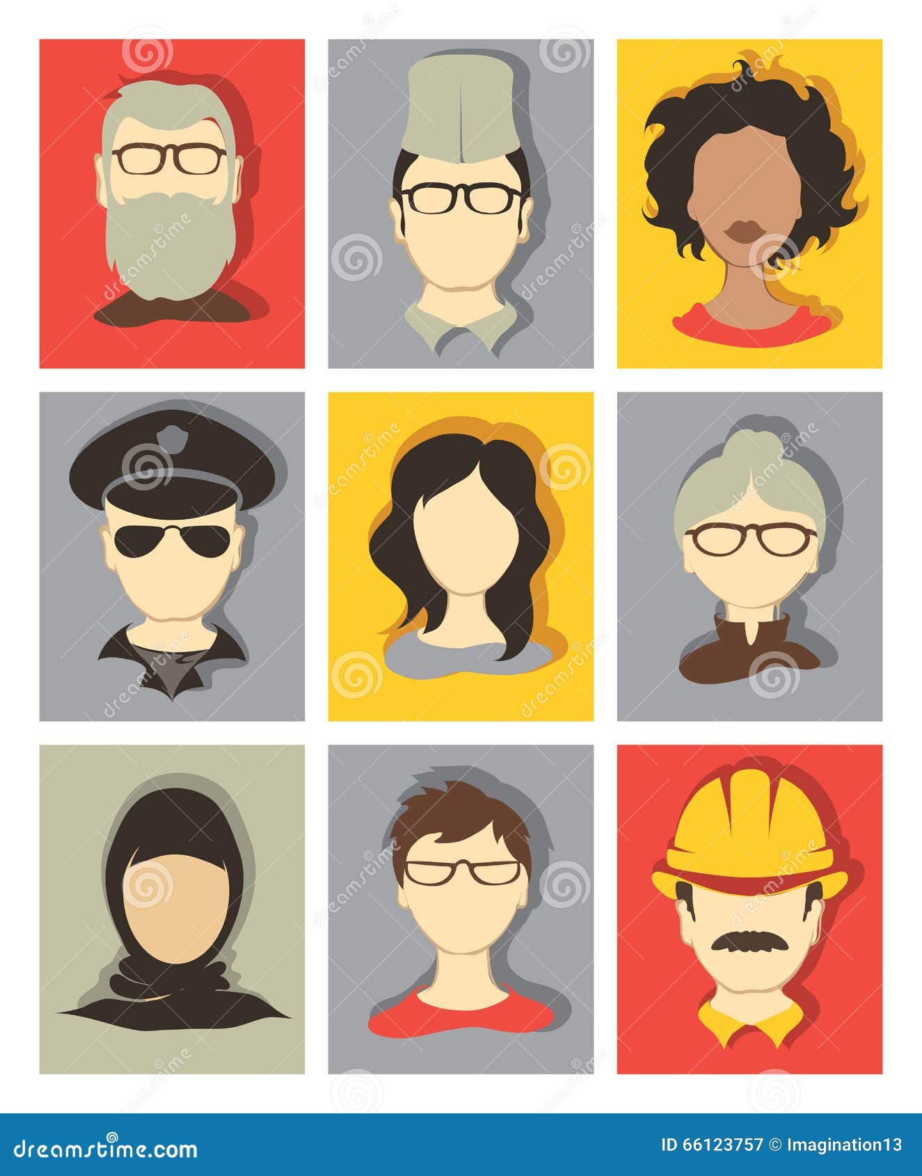 Set Vector Illustrations -- Avatars Stock Vector - Illustration of ...