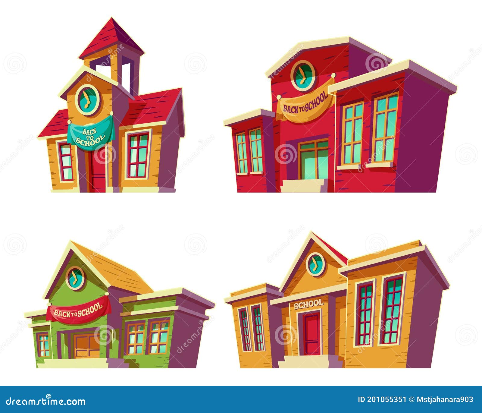 Set of Vector Illustrations Cartoon of Various Color Educational ...