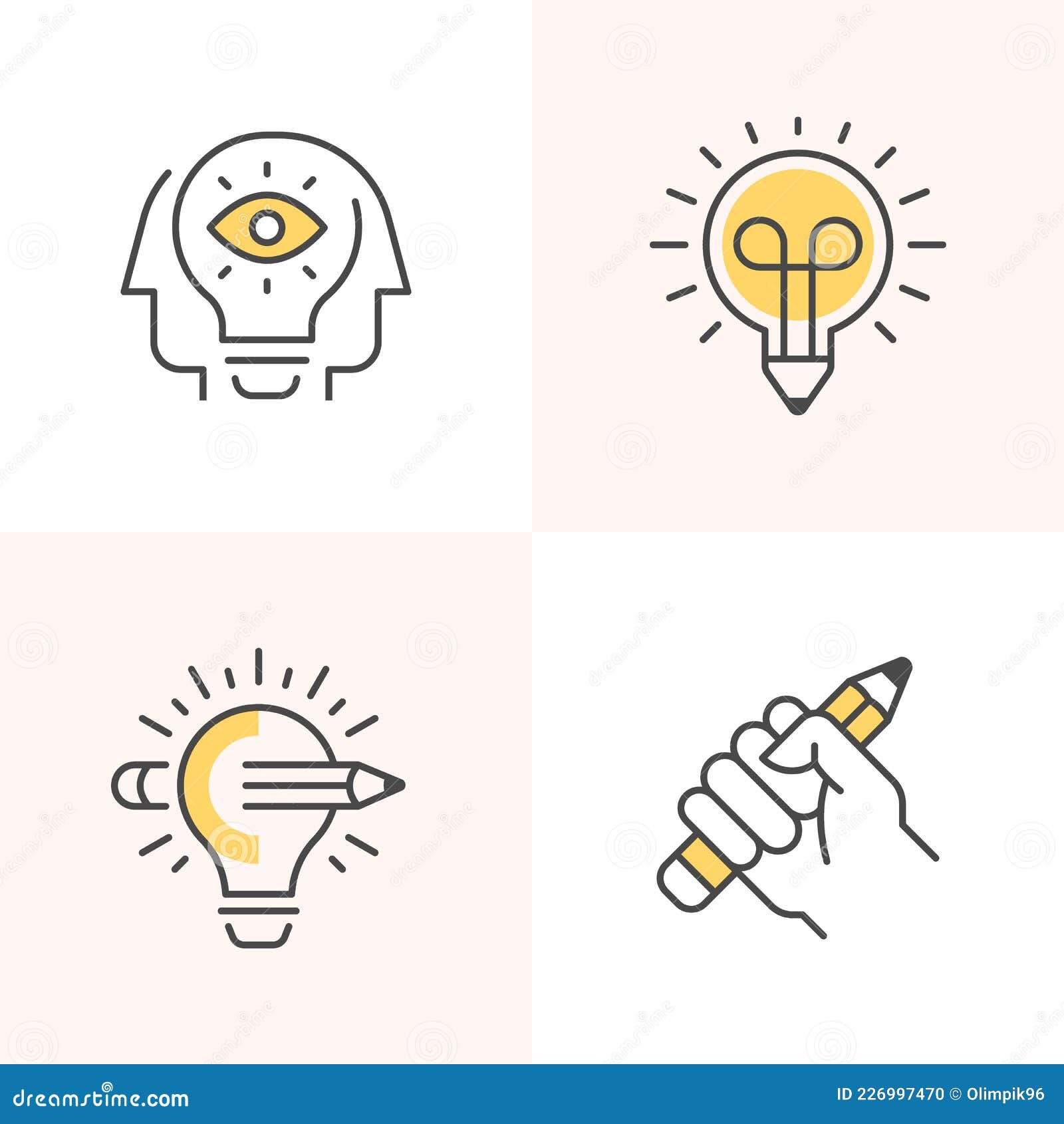 Various Vector Symbols of Creativity Stock Vector - Illustration of ...