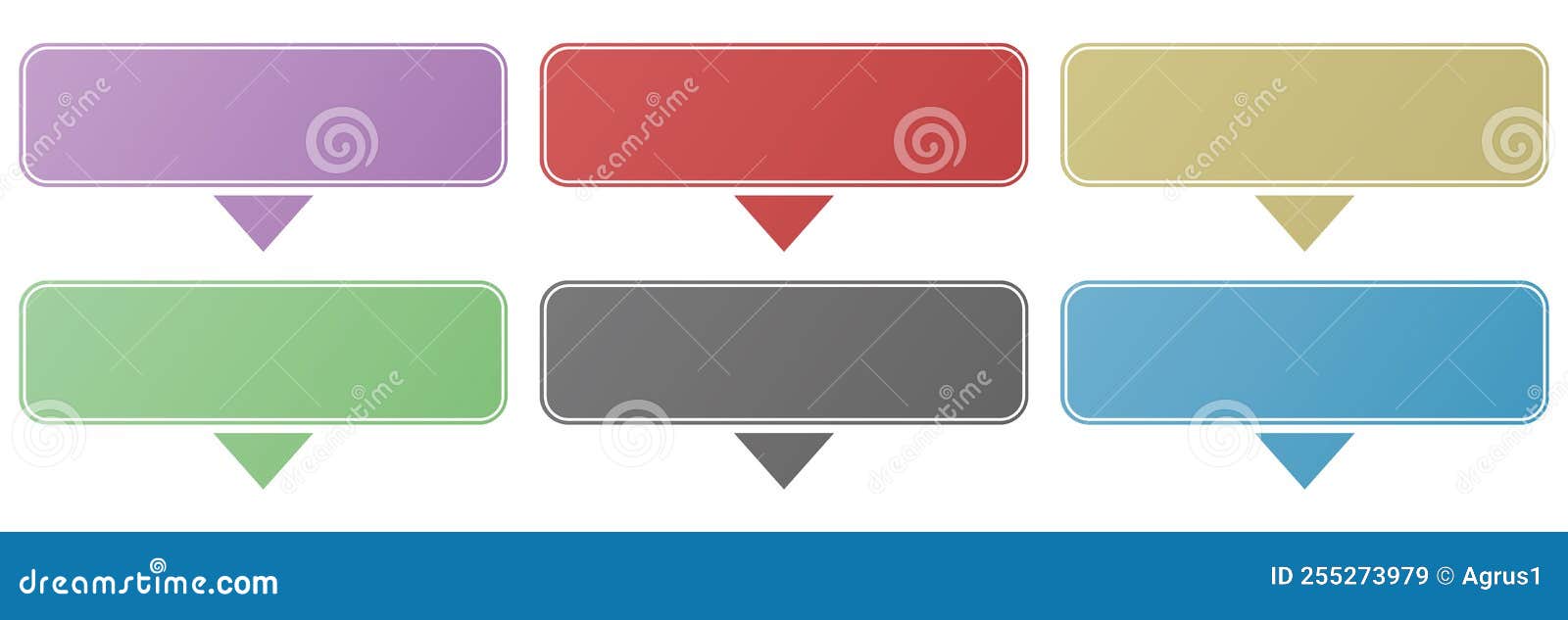 Set of Vector Illustrations of Different Colored Label Banners on White ...