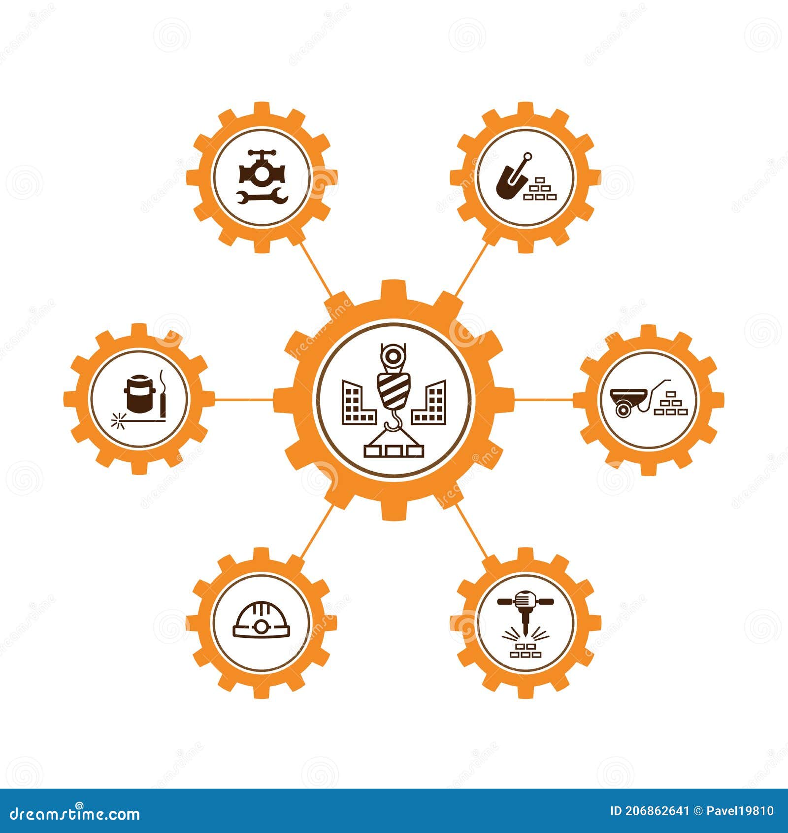 A Set of Vector Illustrations, Icons and Logos of Construction and ...