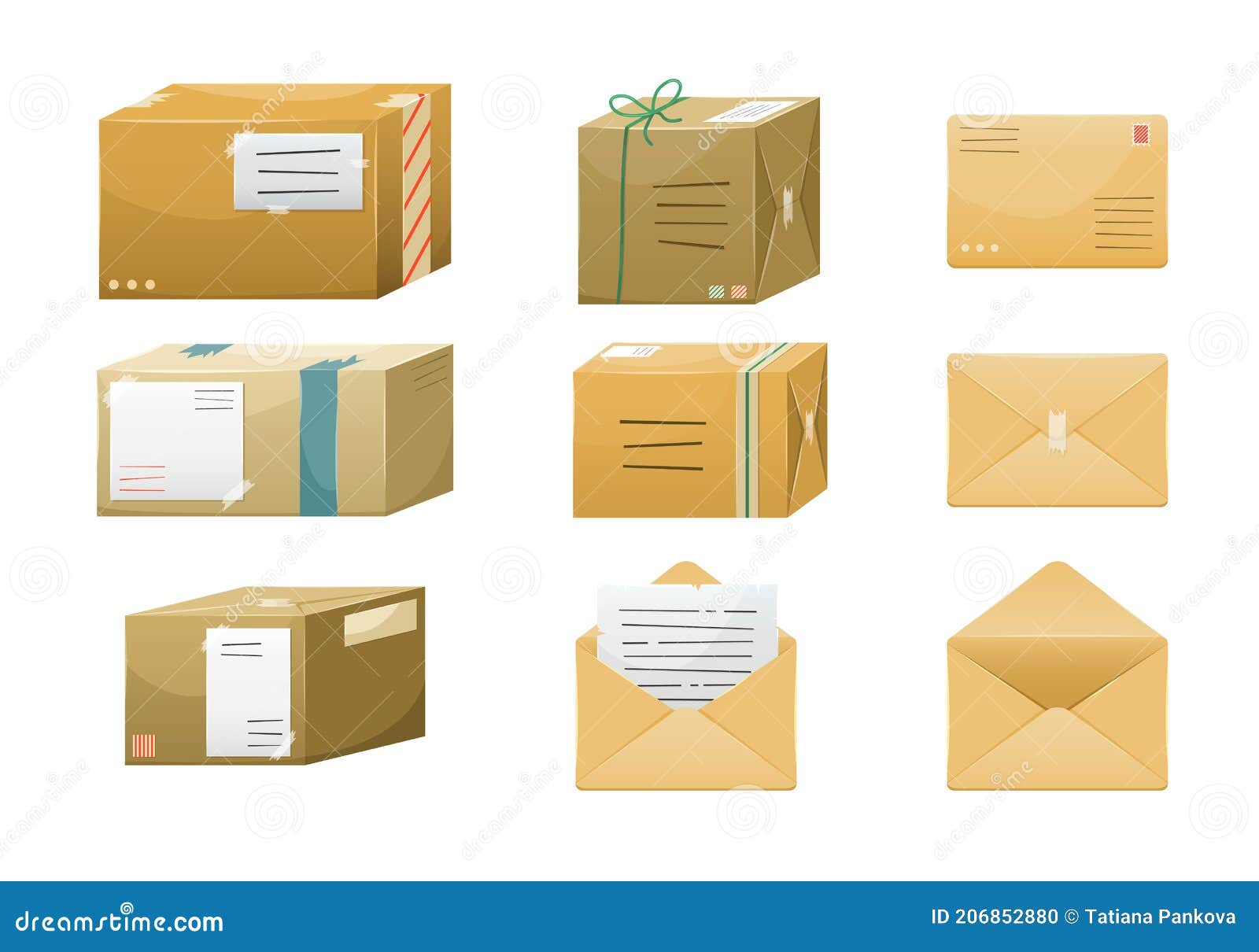 Envelopes And Mail Symbol Black And White Cartoon Vector ...