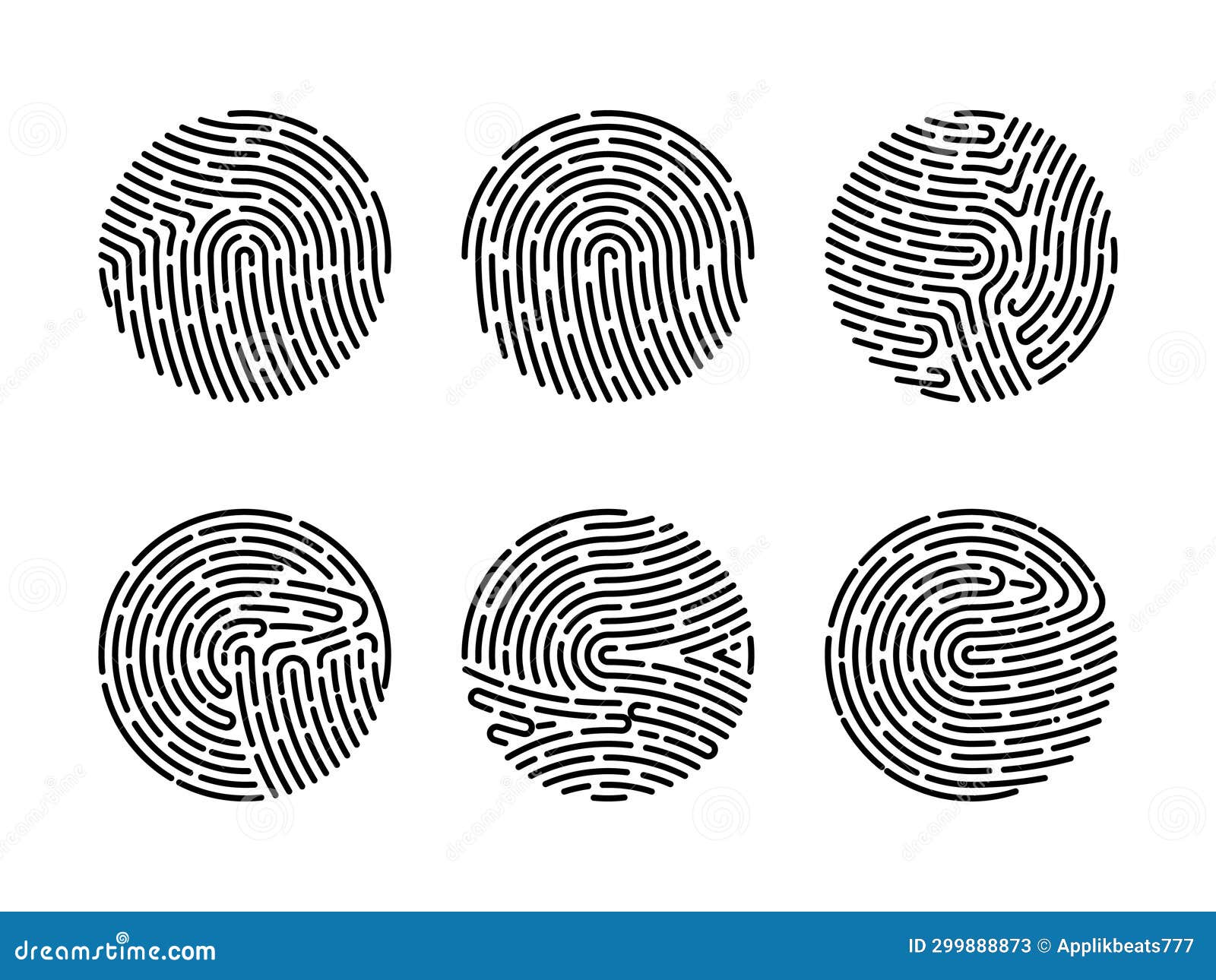 Set of Vector Illustrations of Security Fingerprint Authentication ...
