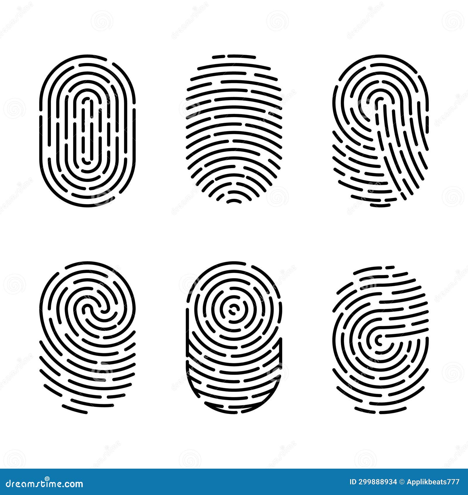 Set of Vector Illustrations of Security Fingerprint Authentication ...