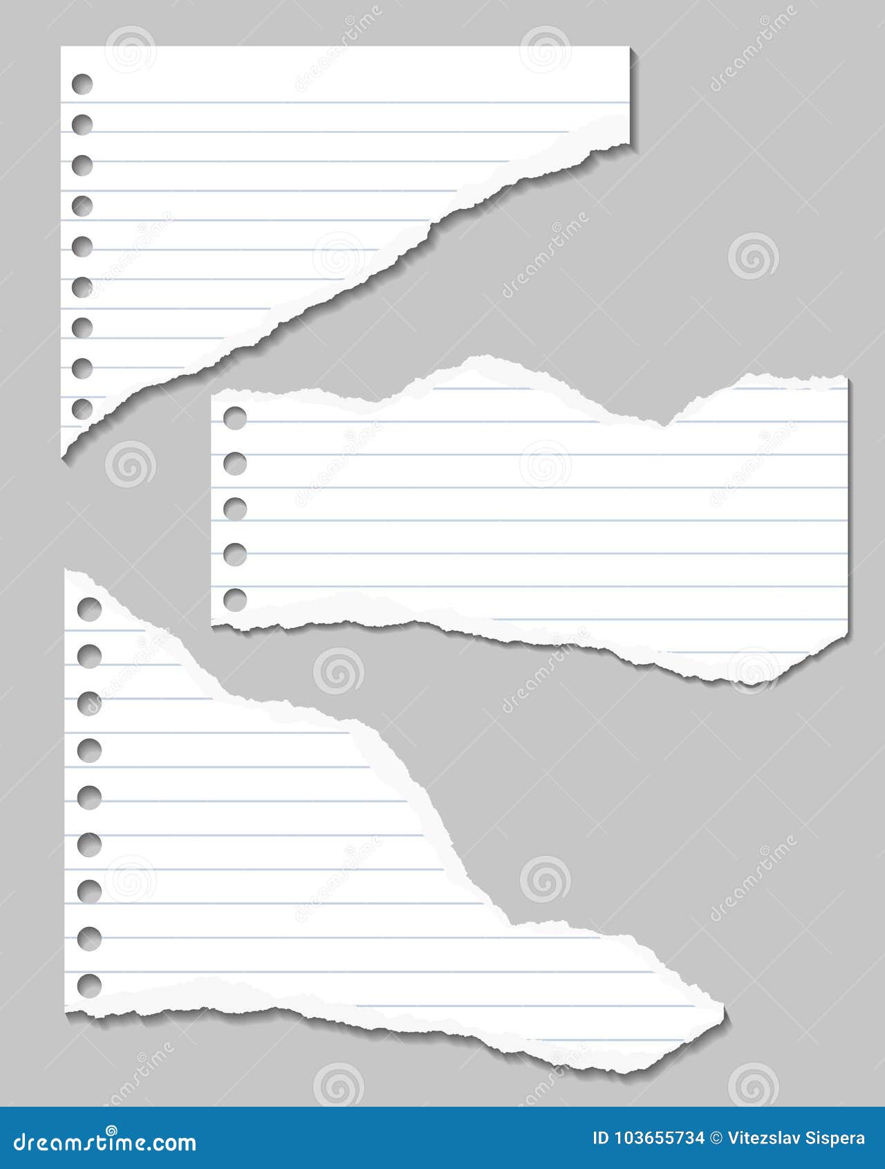 Torn Lined White Note, Notebook Paper Strips For Text Stuck On Gray ... Torn Lined White Note, Notebook Paper Strips For Text Stuck On Gray ...