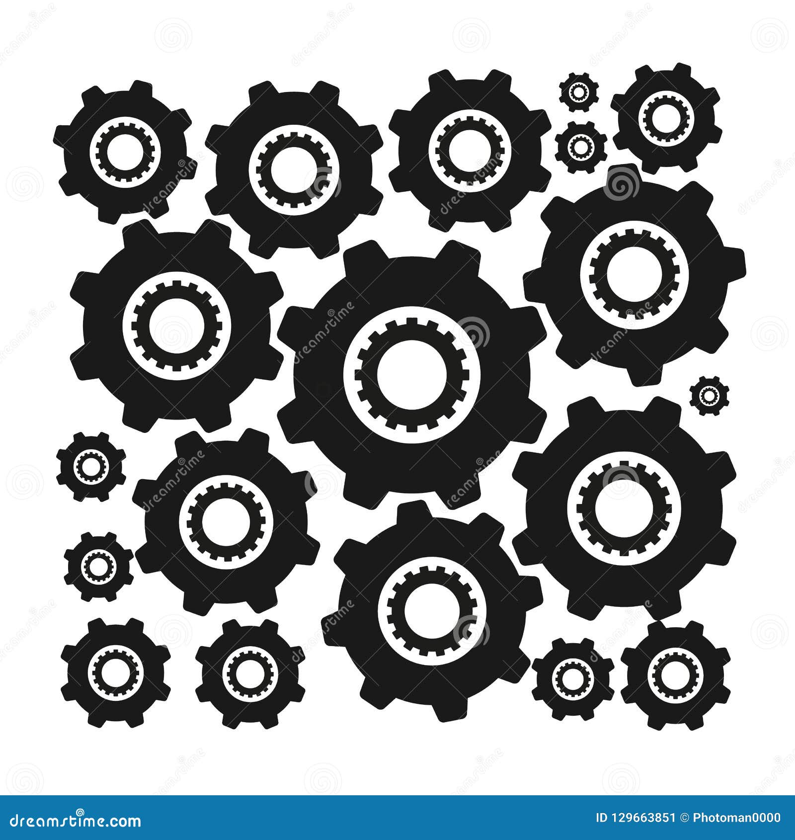 Vector Image Machine Gears and Transmission Parts Stock Vector ...