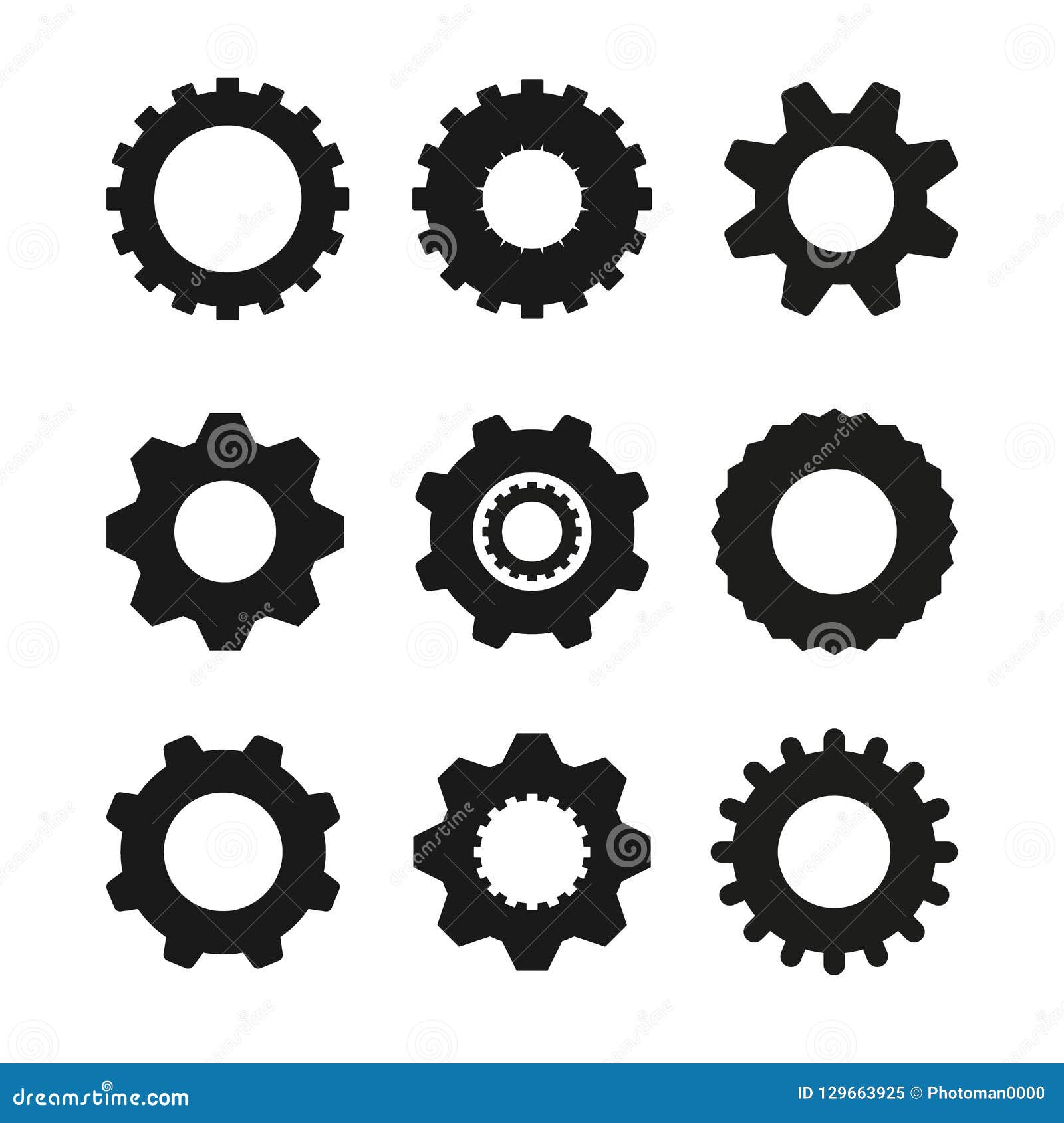 Set of Vector Image Machine Gears and Transmission Parts Stock Vector ...