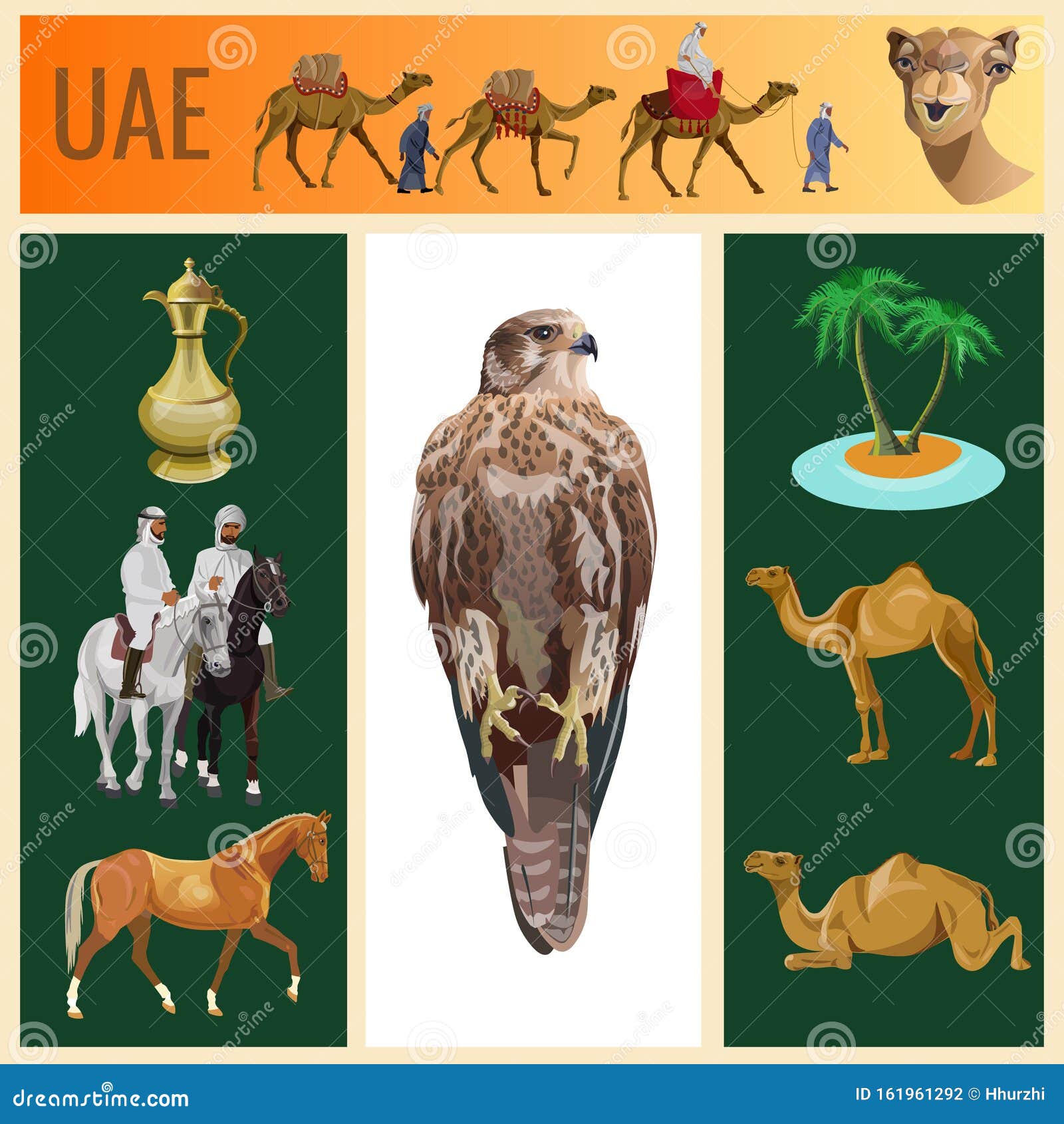 Set of Vector Images on the Theme of the UAE Stock Vector ...