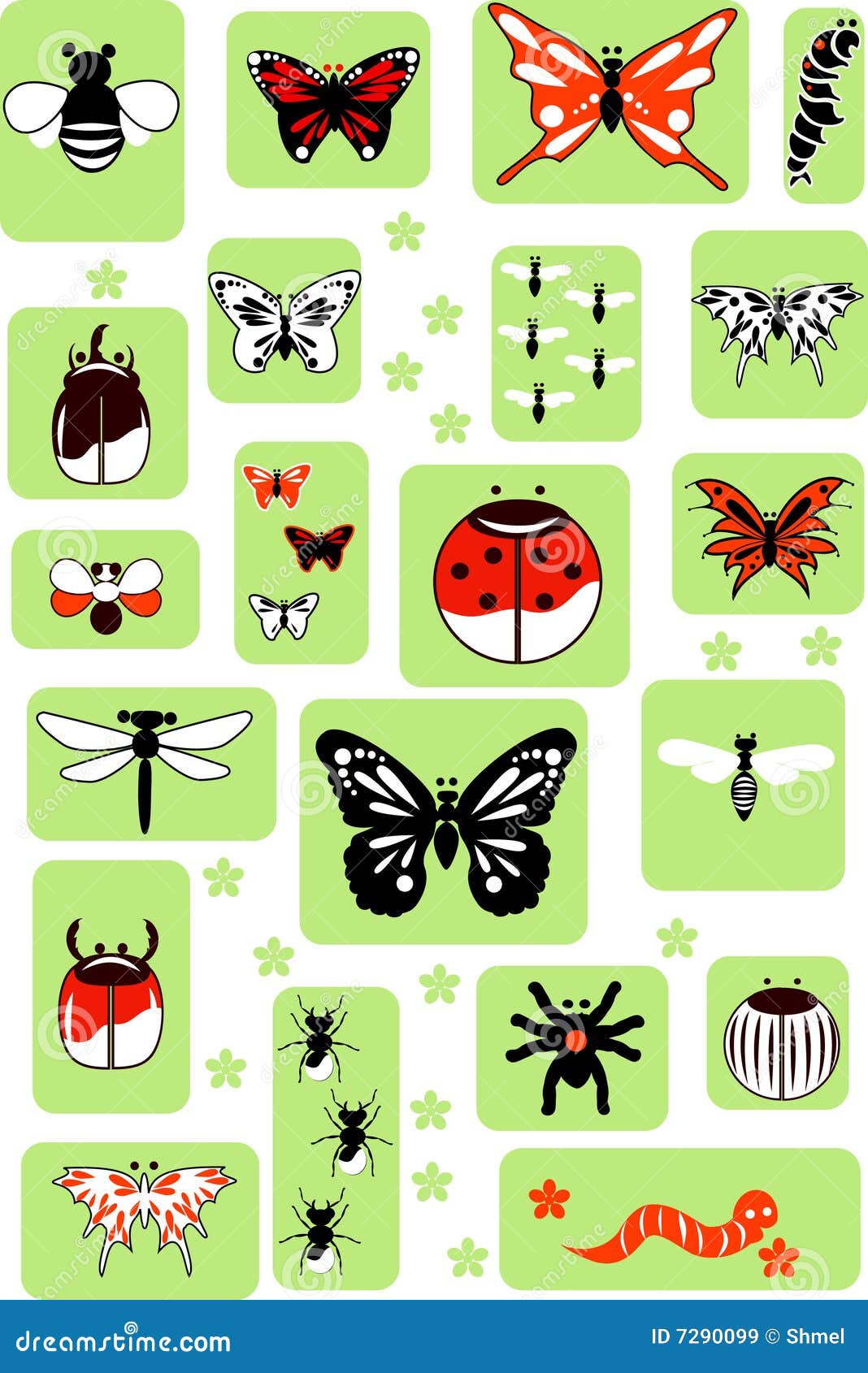 Set of Vector Insects stock vector. Illustration of june - 7290099