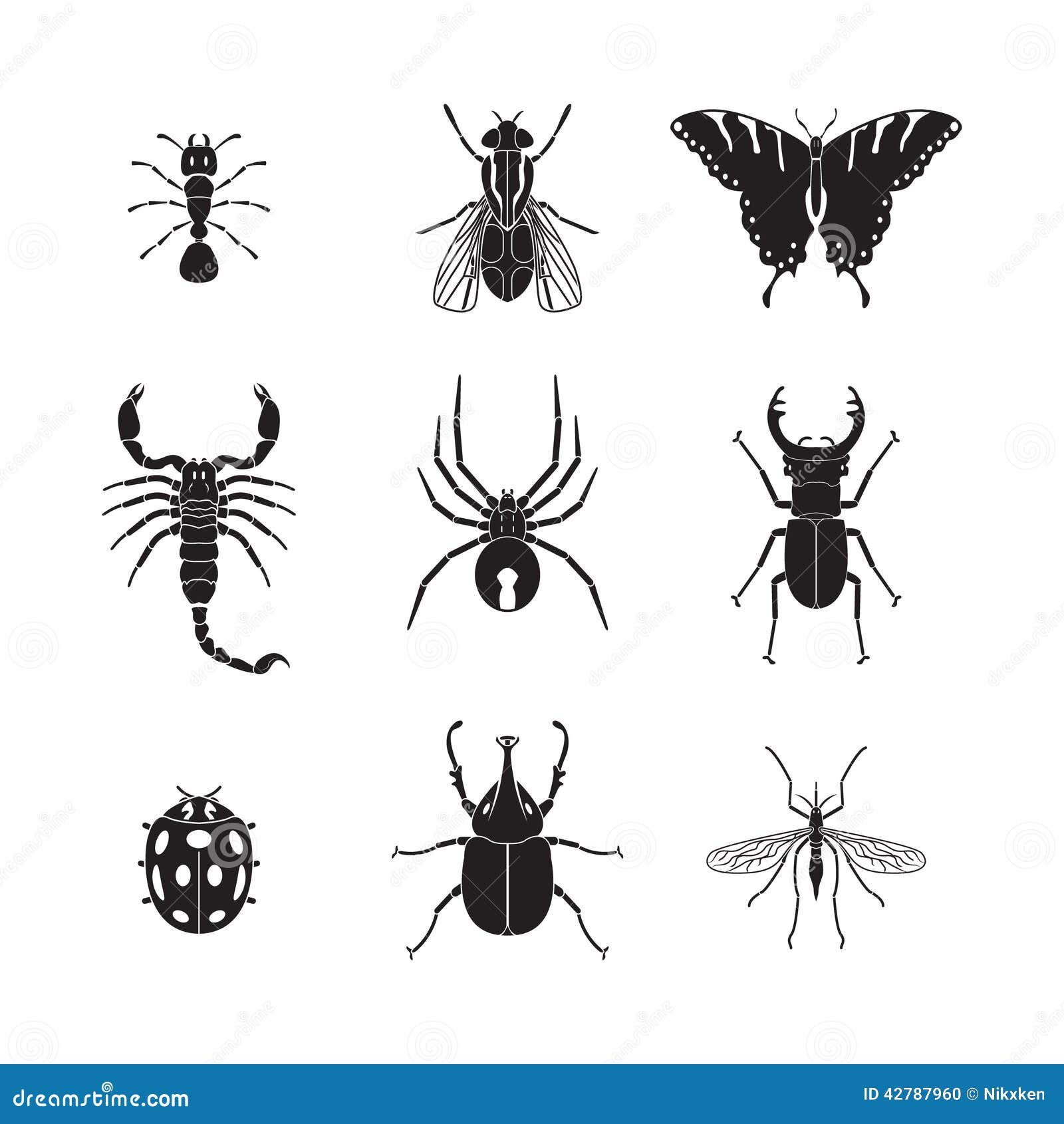 Set of Vector Insects Volume 1 Stock Vector - Illustration of ...