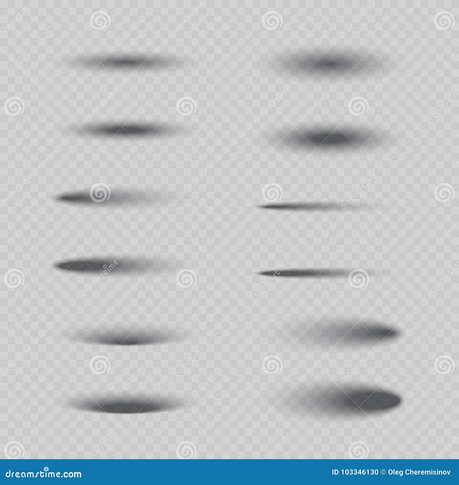 Set of Vector Isolated Oval Shadows. Stock Vector - Illustration of ...