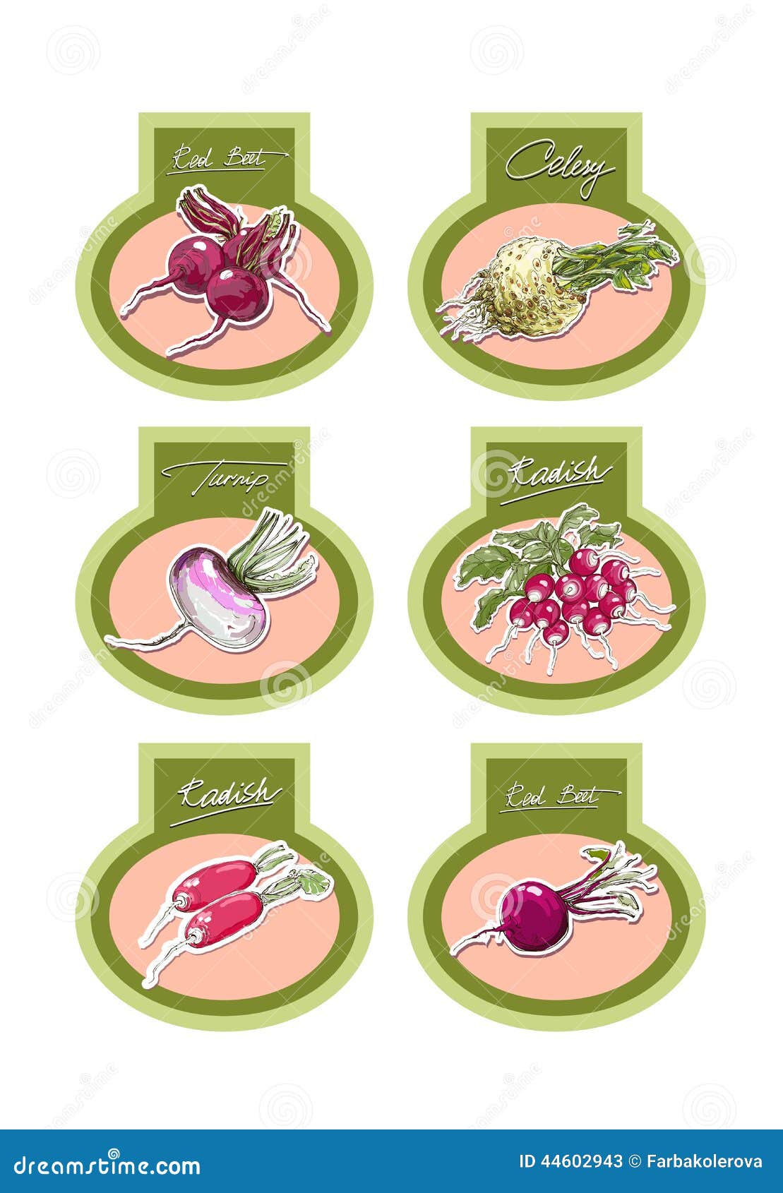 Set of Vector Labels with Vegetables. Vector. Stock Vector ...
