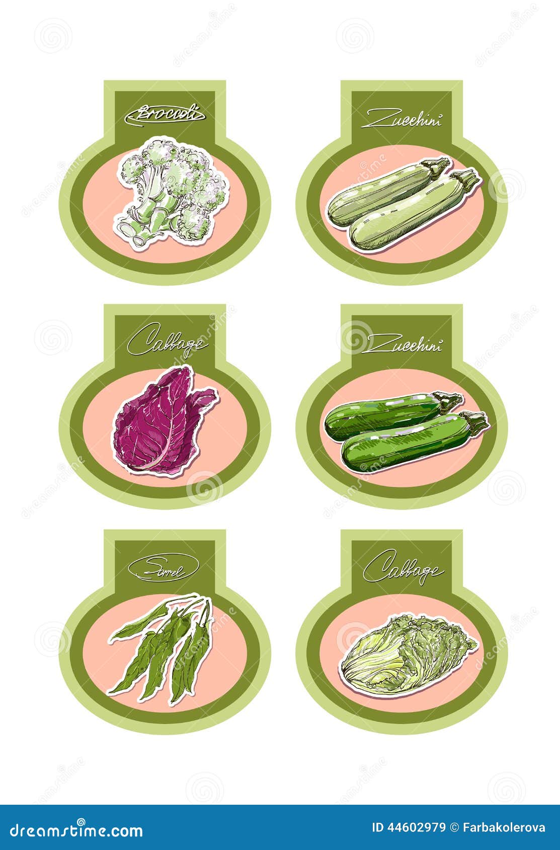 Set of Vector Labels with Vegetables. Vector. Stock Vector ...