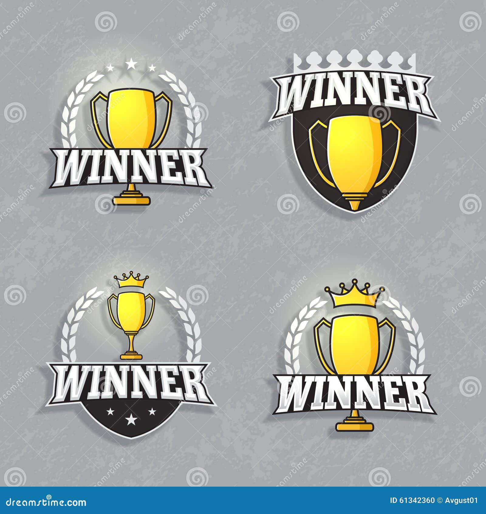 Set of Vector Labels of Winner Stock Vector - Illustration of logo ...