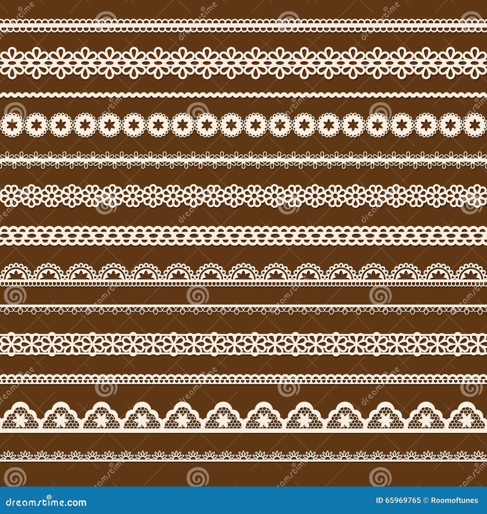 Set of vector lace stock vector. Illustration of clip - 65969765