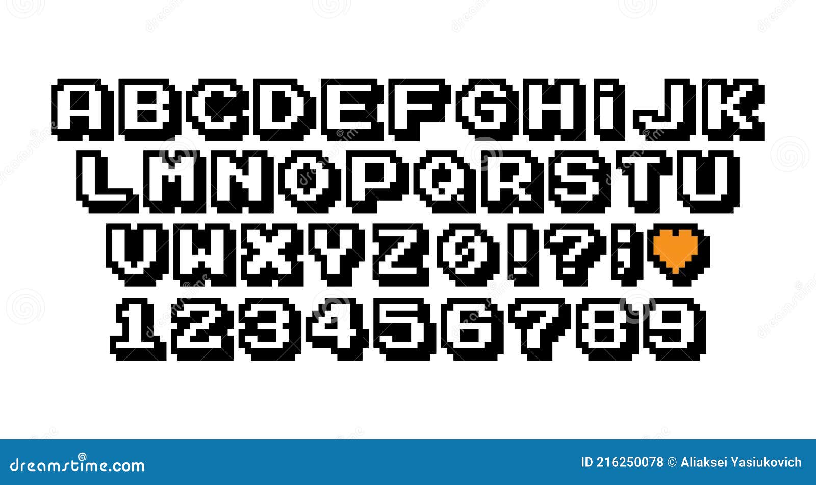 Vector Pixel Font 8 and 16 Bit Vintage Style. Stock Vector ... Vector Pixel Font 8 and 16 Bit Vintage Style. Stock Vector ...