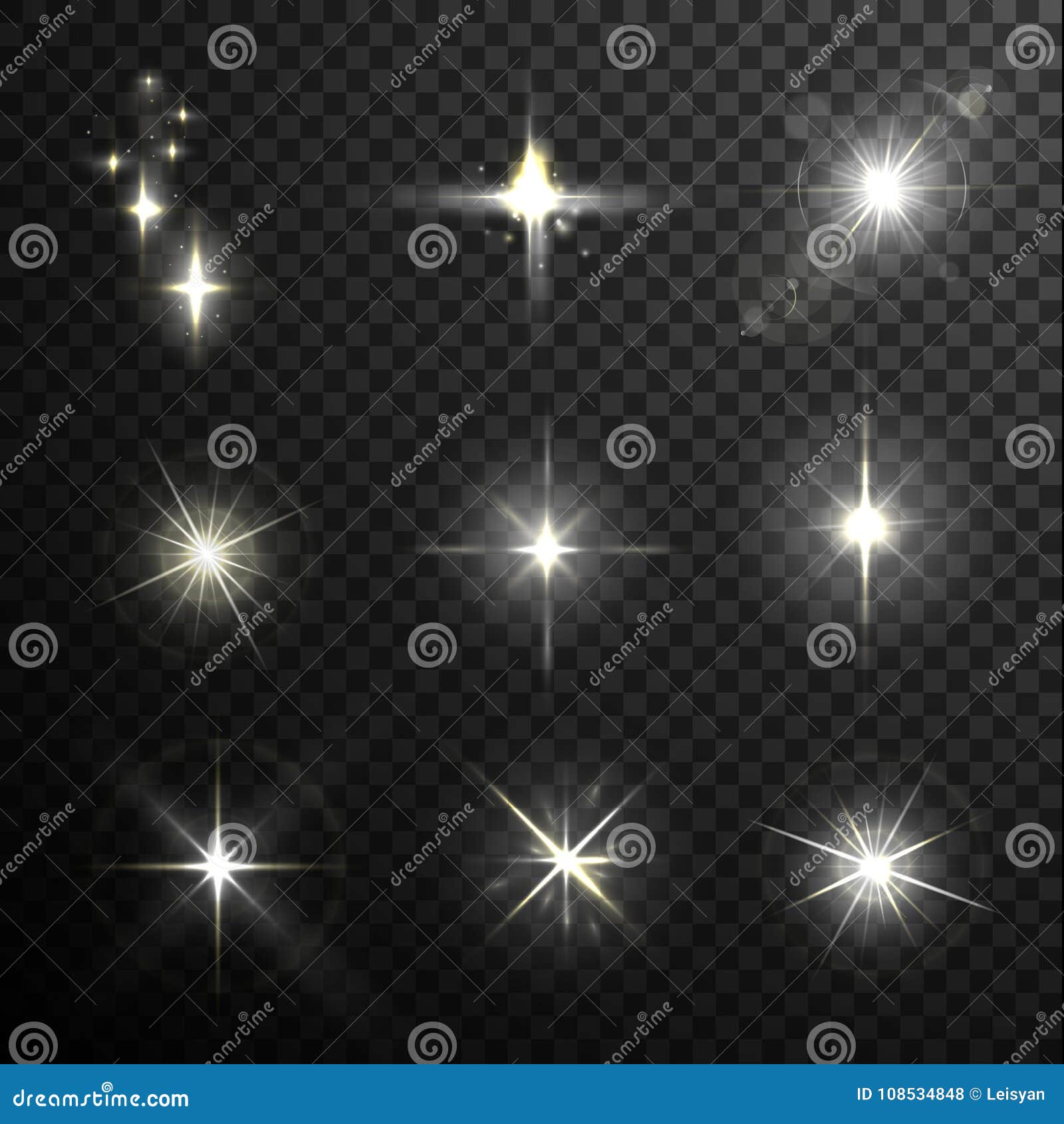 Set of Vector Light and Glow Effects Stock Vector - Illustration of ...