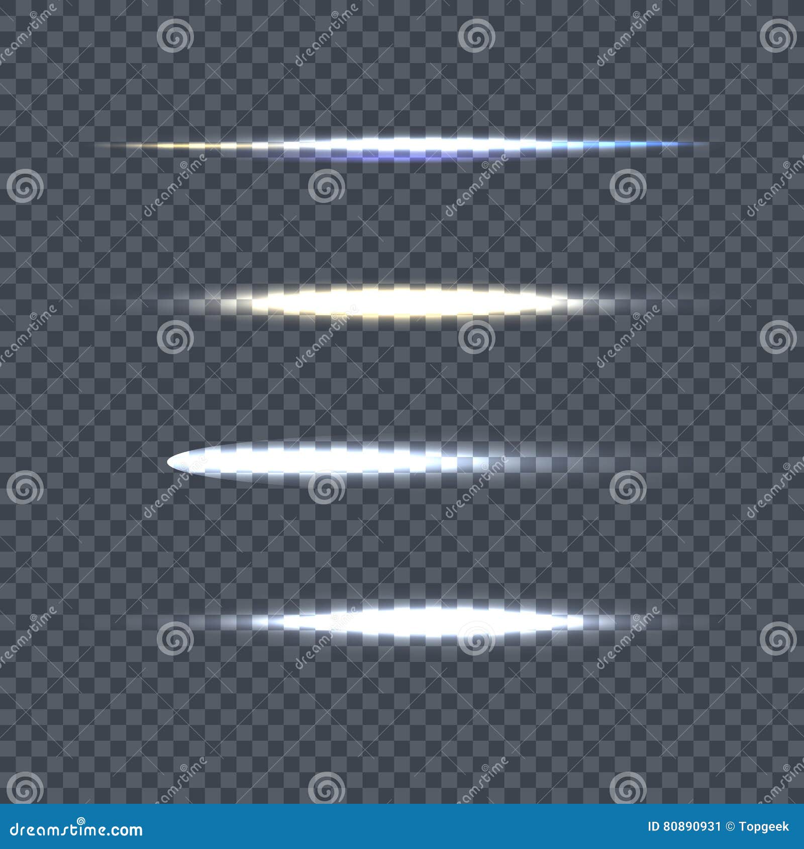 Set of Vector Light Line on Transparent Background Stock Vector ...
