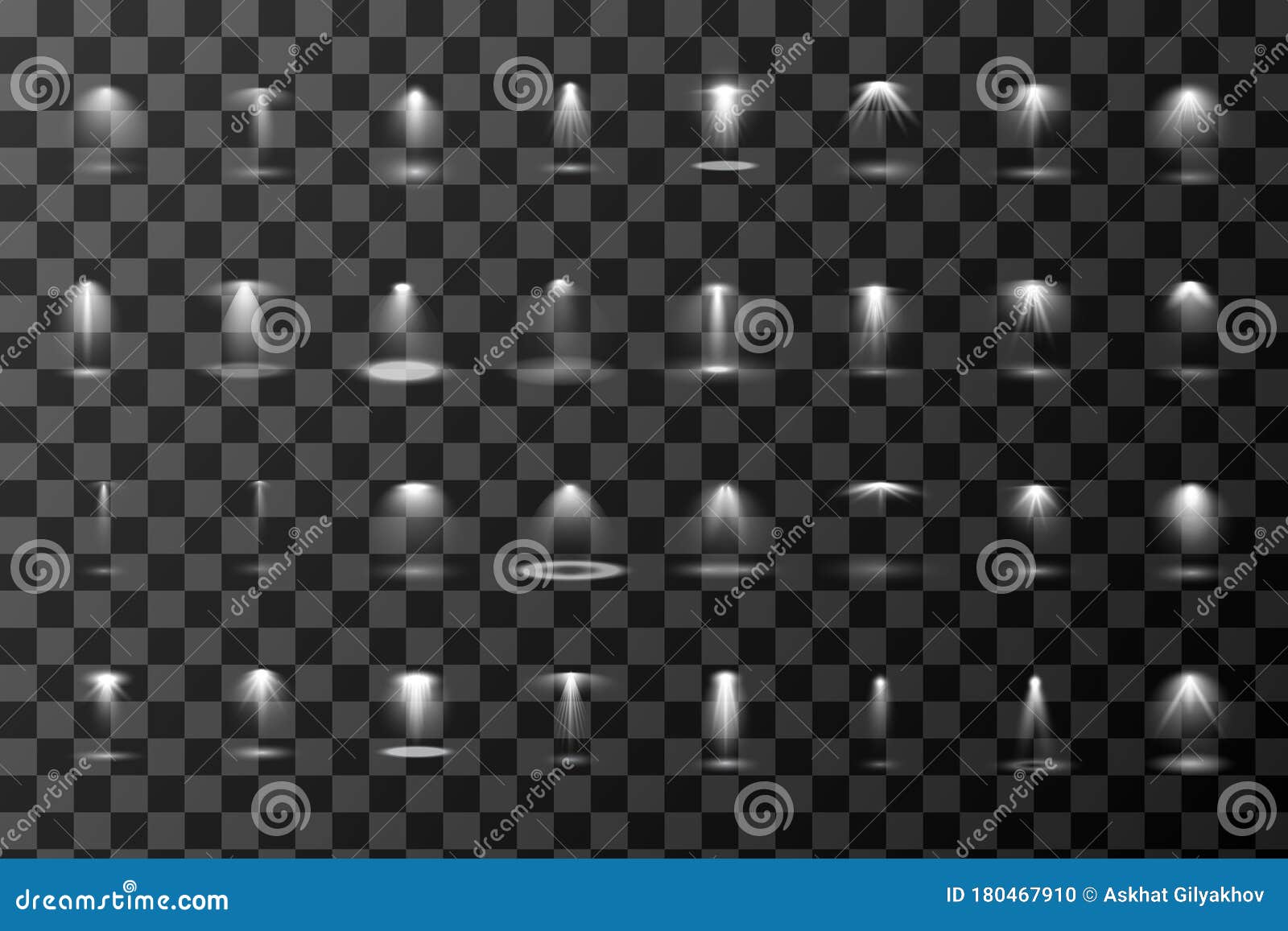 Set of Vector Light Sources Isolated on Transparent Background ...