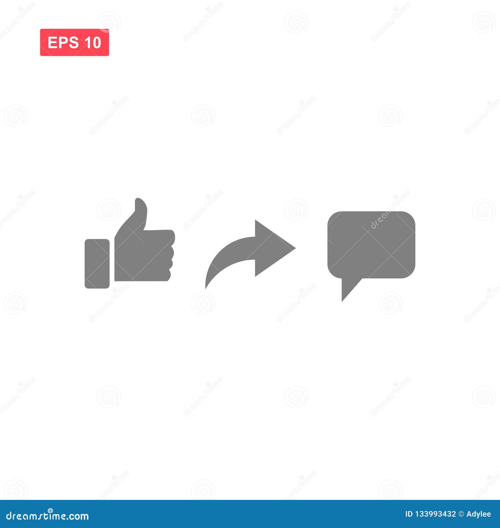 Set of Vector Like Share Comment Media Social Icon Stock Vector ...