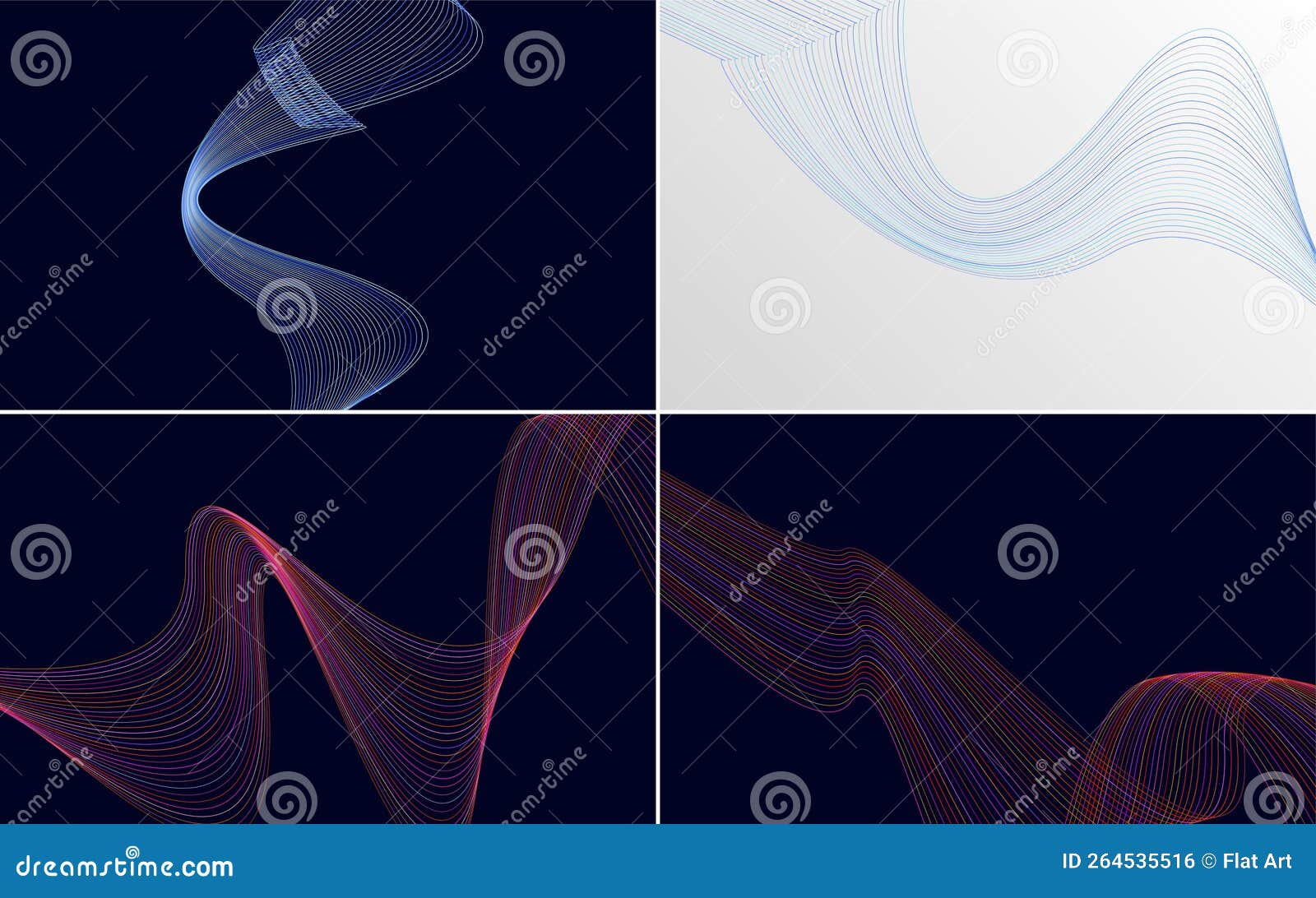 Set of 4 Vector Line Backgrounds To Add Visual Interest To Your Designs ...