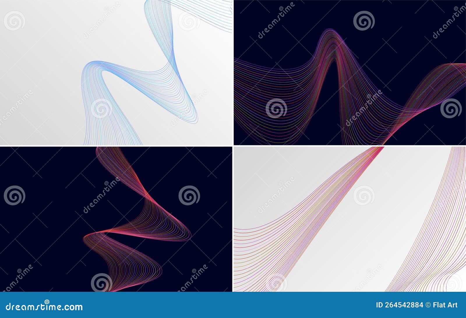 Set of 4 Vector Line Backgrounds To Add Visual Interest To Your Designs ...
