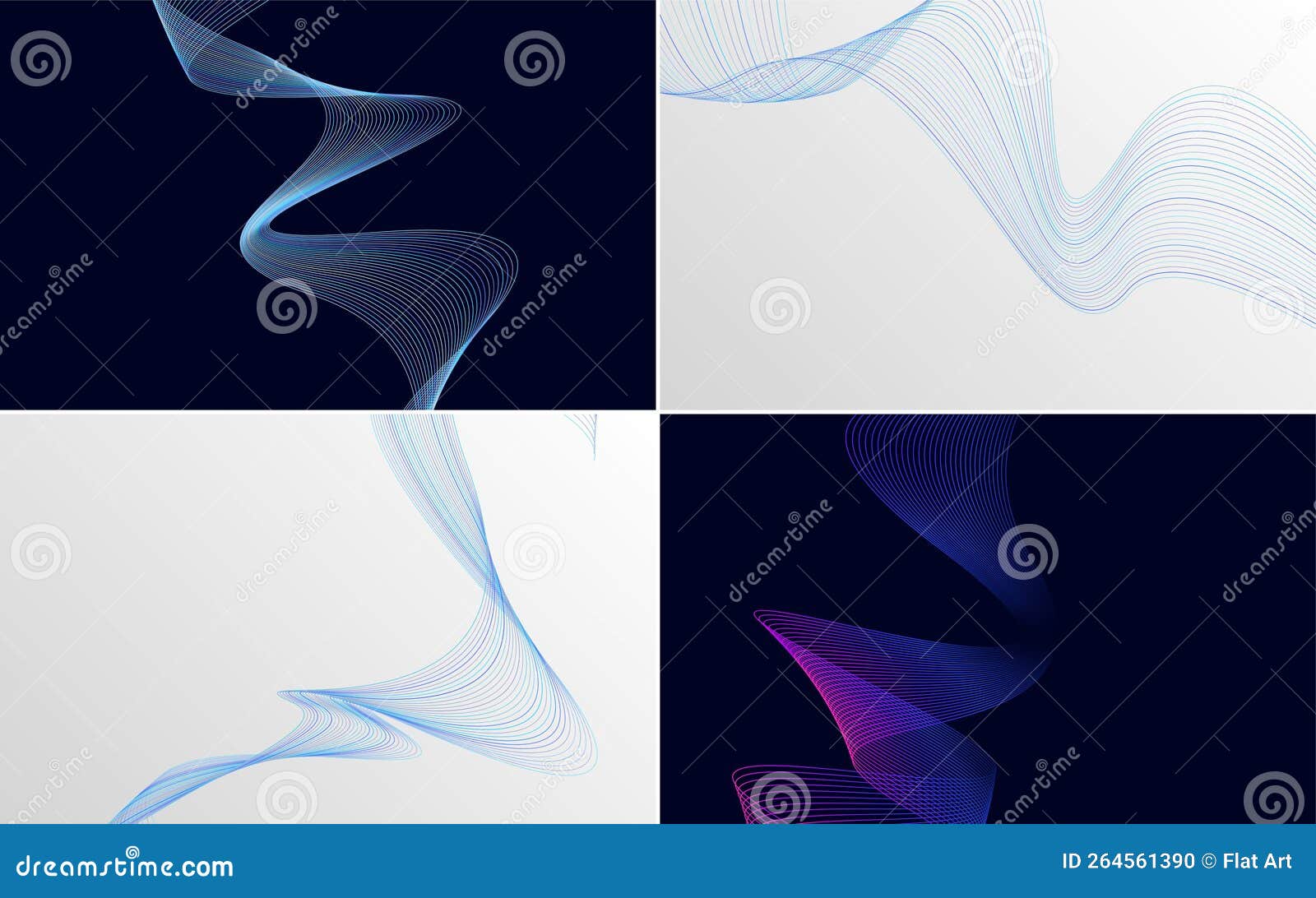 Set of 4 Vector Line Backgrounds To Add Visual Interest To Your Designs ...