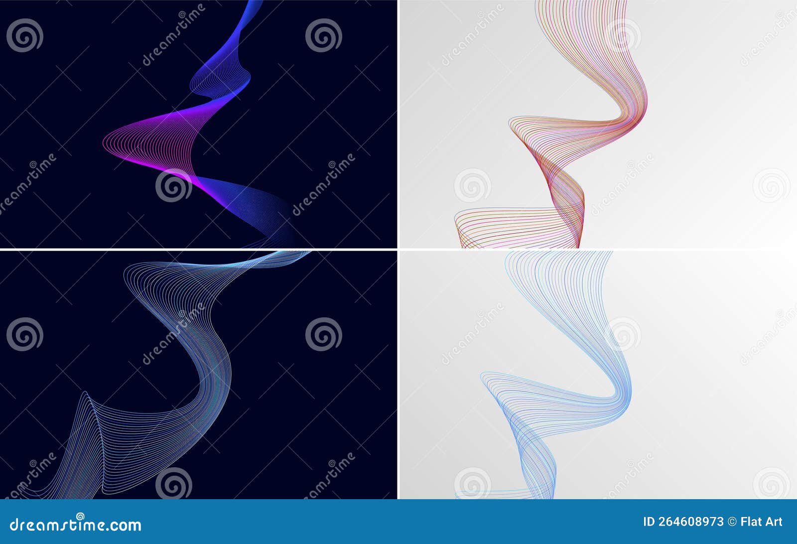 Set of 4 Vector Line Backgrounds To Add Visual Interest To Your Designs ...