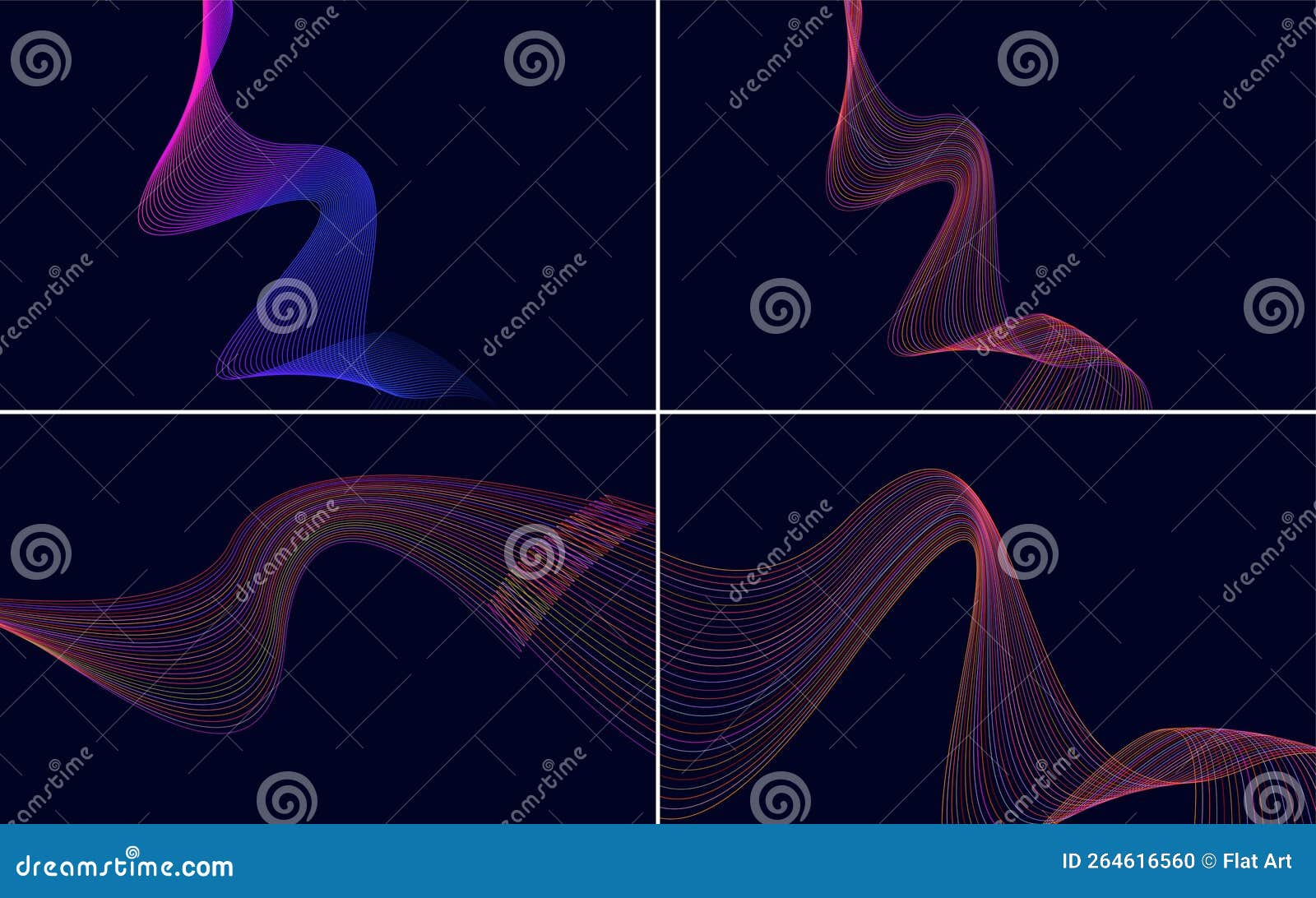 Set of 4 Vector Line Backgrounds To Add Visual Interest To Your Designs ...