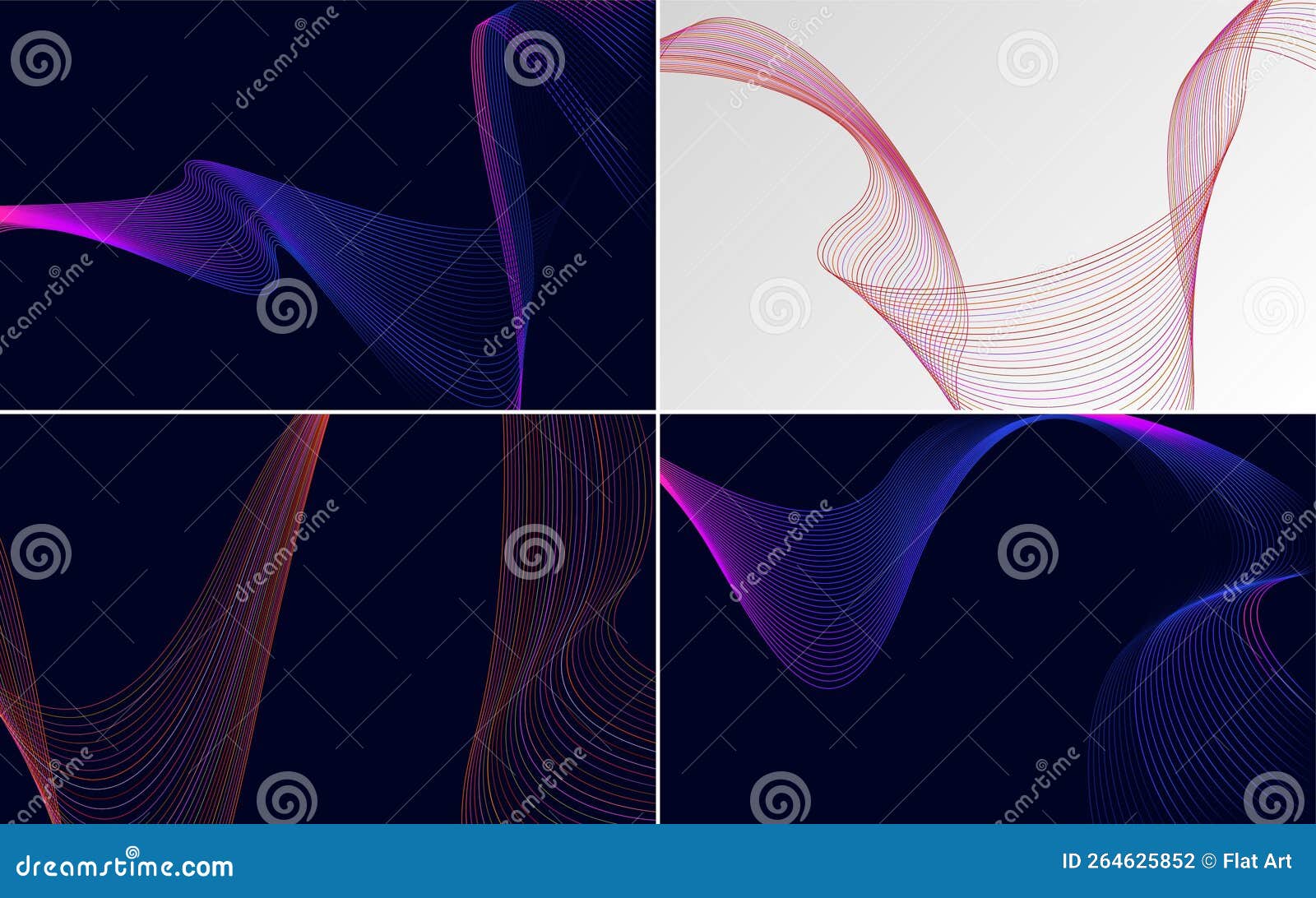 Set of 4 Vector Line Backgrounds To Add Visual Interest To Your Designs ...