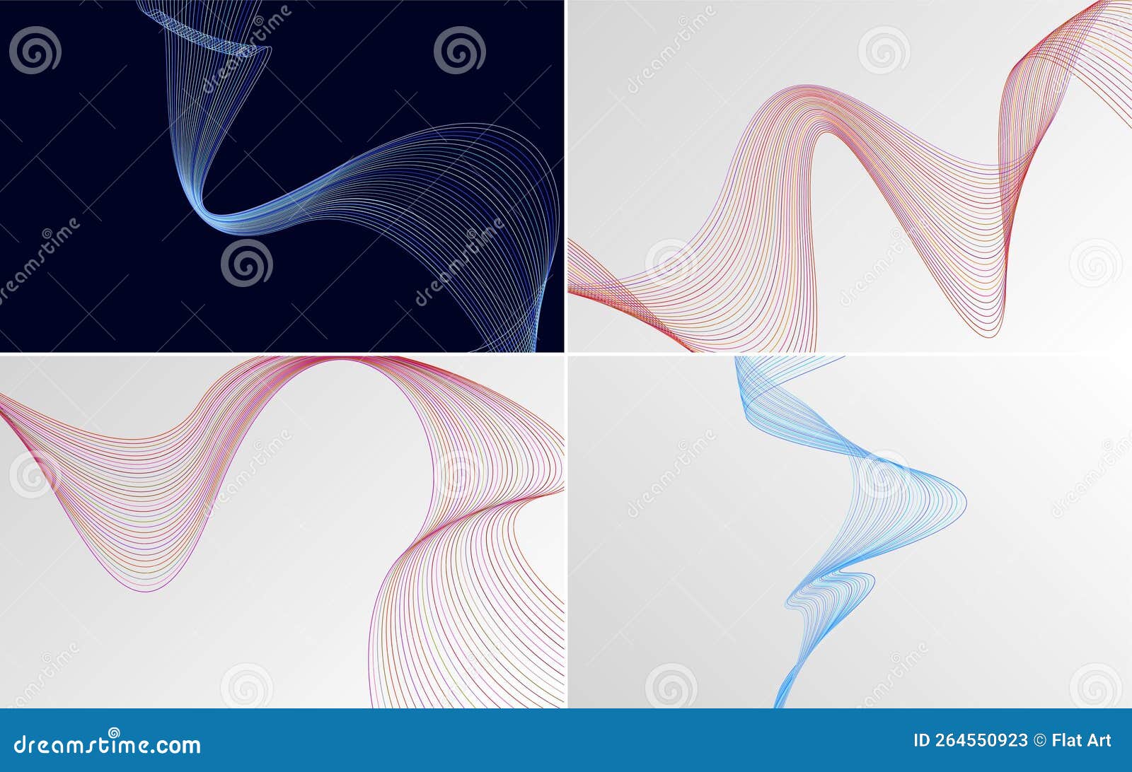 Set of 4 Vector Line Backgrounds To Elevate Your Designs To the Next ...